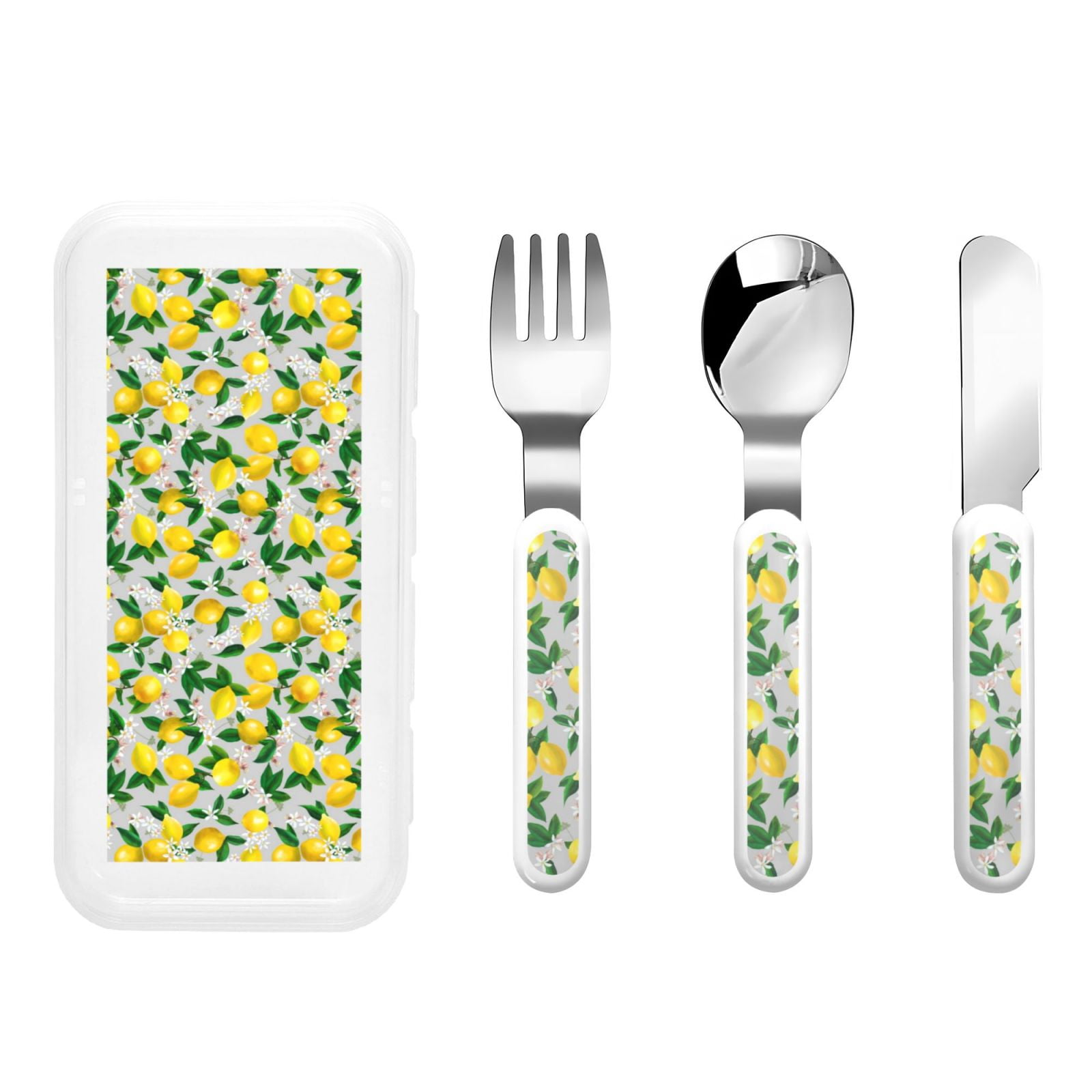 Gaeub Lemon1 Print 3-Piece Children Knife Spoon Fork Set,Stainless ...