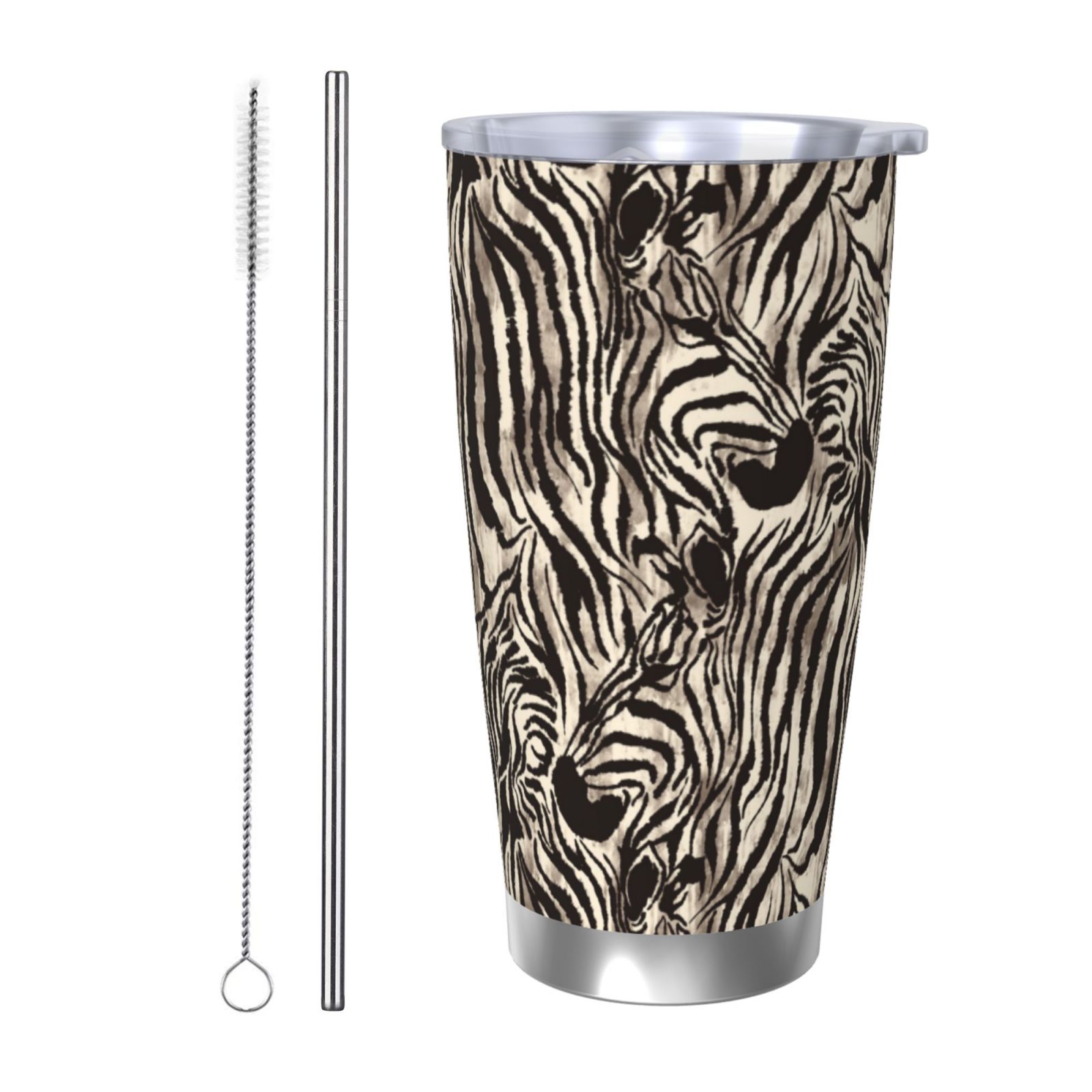 Gaeub Leopard And Zebra1 Print 20-Ounce Stainless Steel Car Cup ...