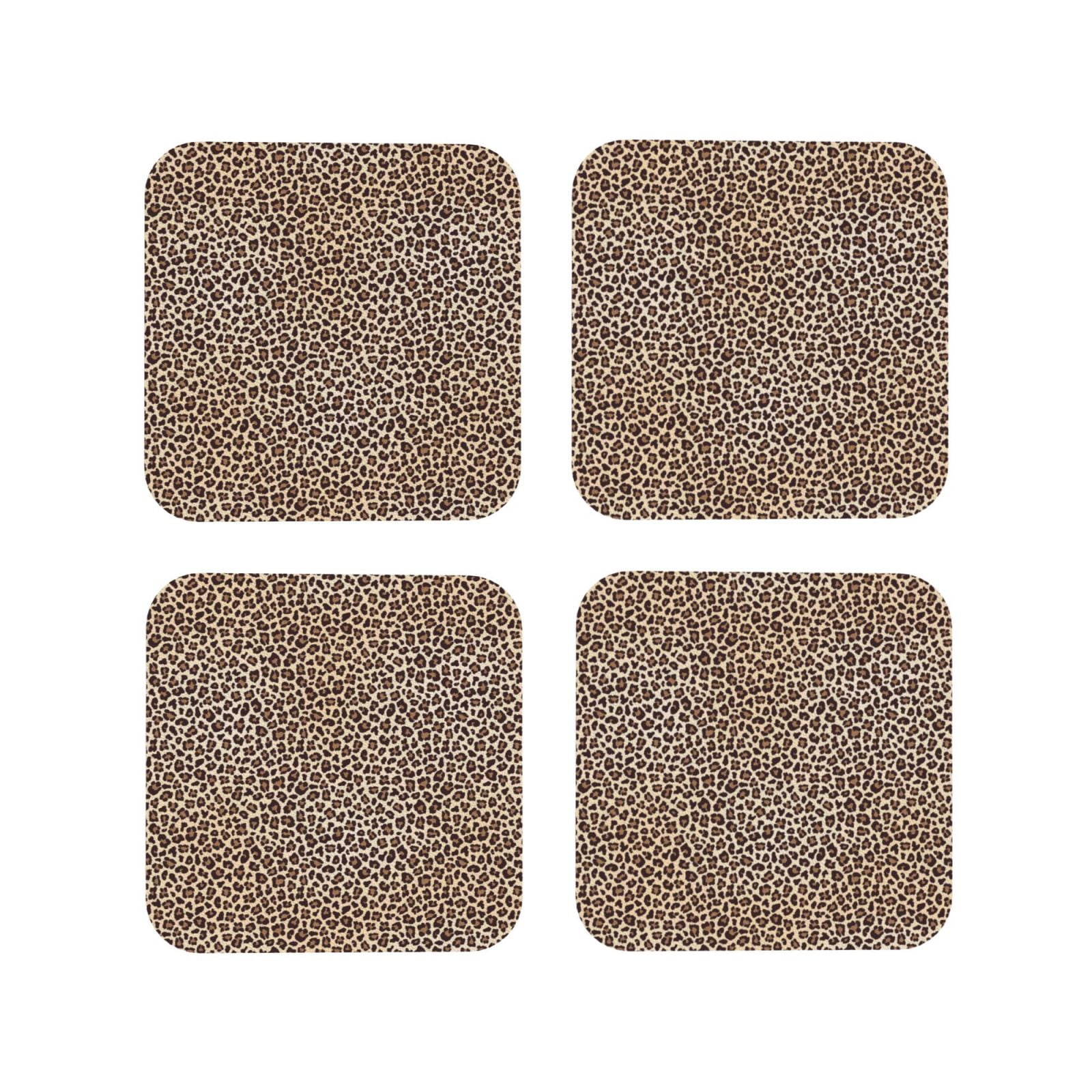 Gaeub Leopard Print-2 Print 4 Pcs Leather Coasters for Drinks ,Drink ...