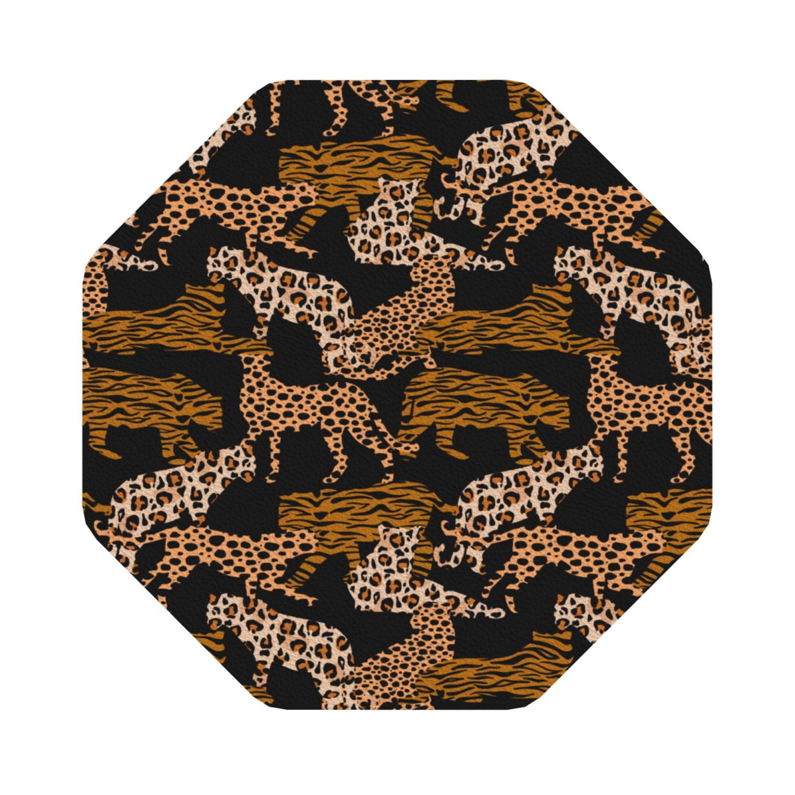 Gaeub Leopard Print Print 6 Pcs Leather Coasters for Drinks ,Drink ...