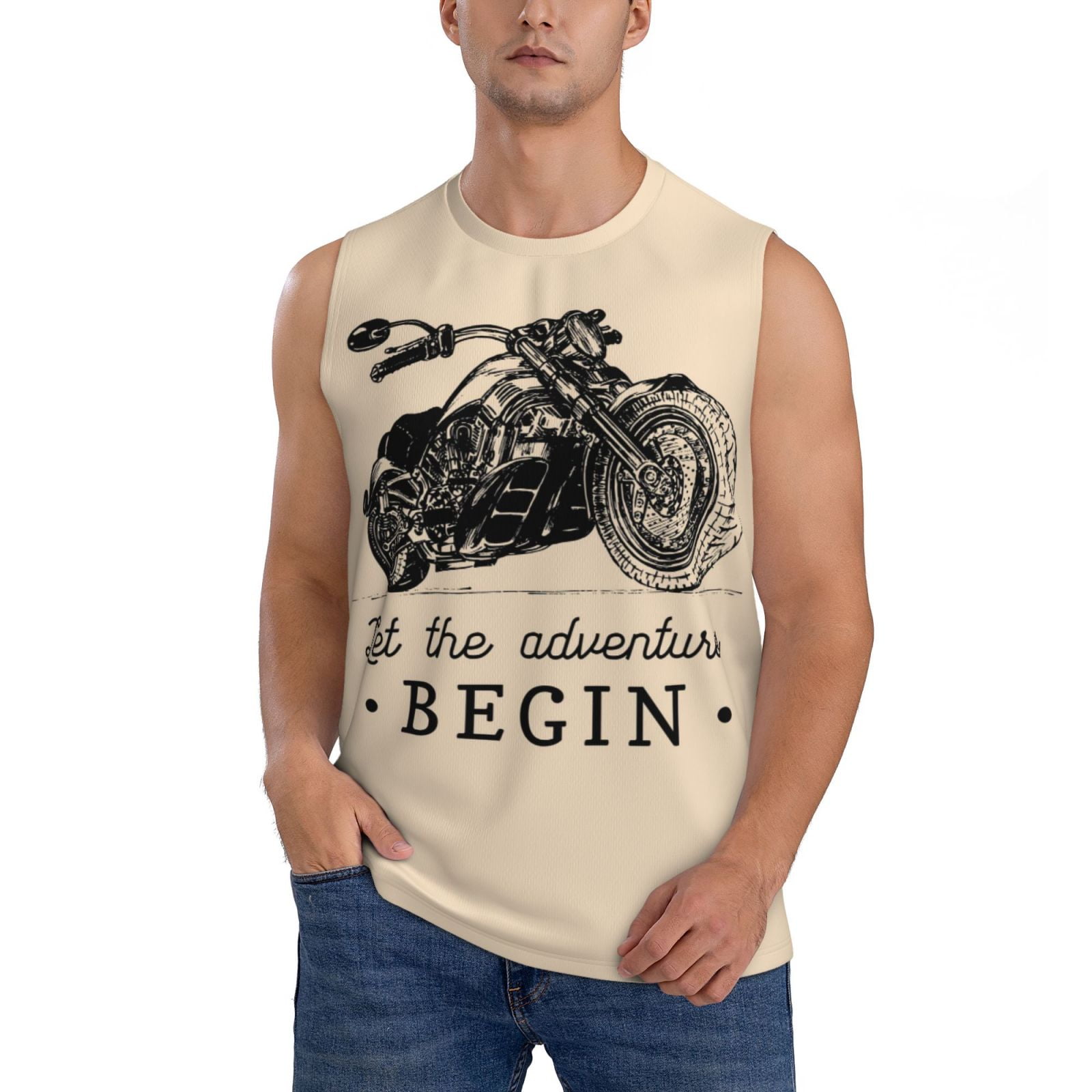Gaeub Let The Adventure Begin Men's Sleeveless Muscle Shirts Workout ...