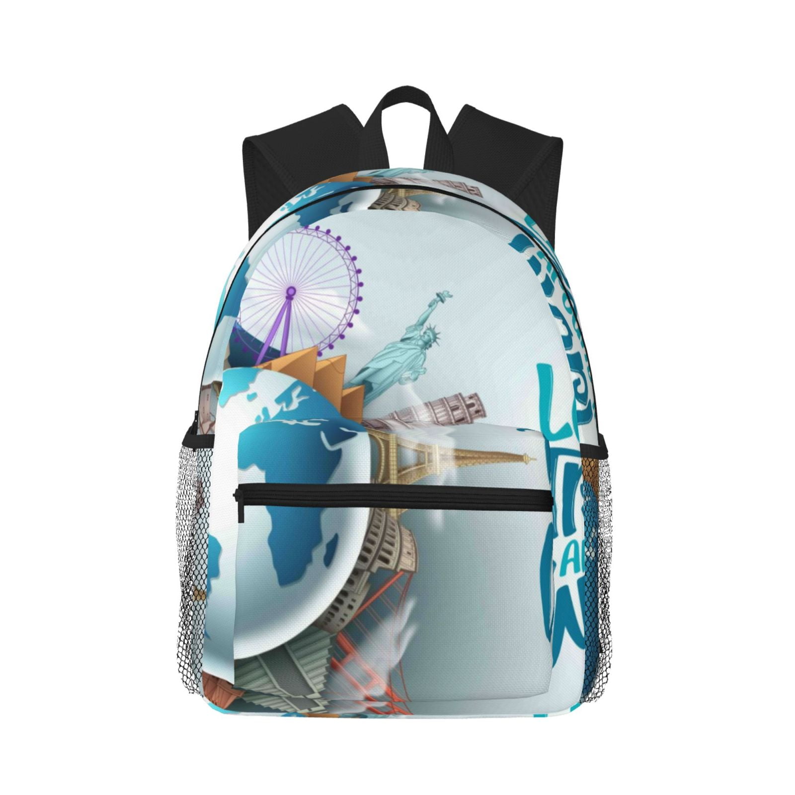 Gaeub Let's go Travel School Backpack Waterproof Bookbag for Men Women ...