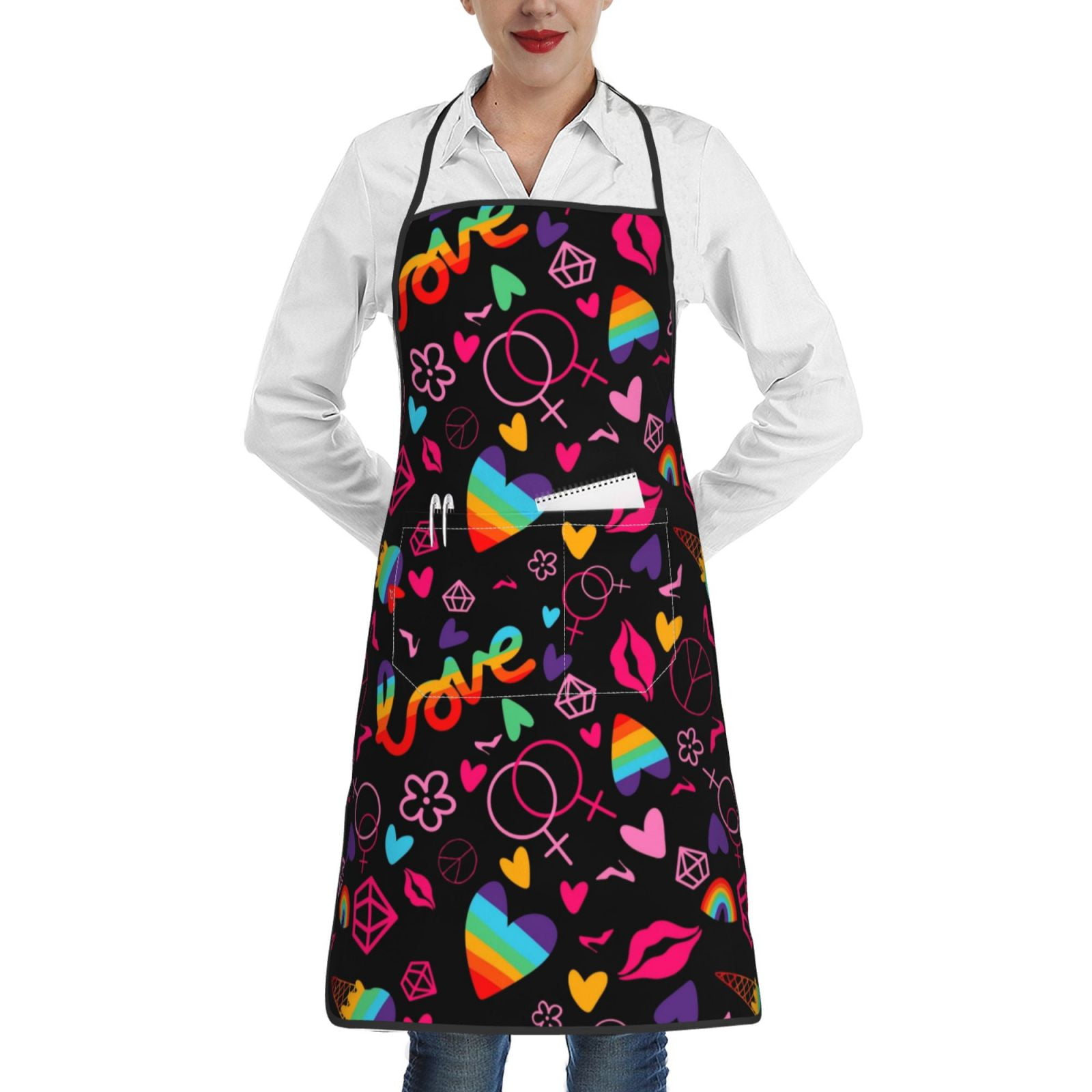 Gaeub Lgbt Rainbow For Pride Kitchen Cooking Aprons Adjustable Bib ...
