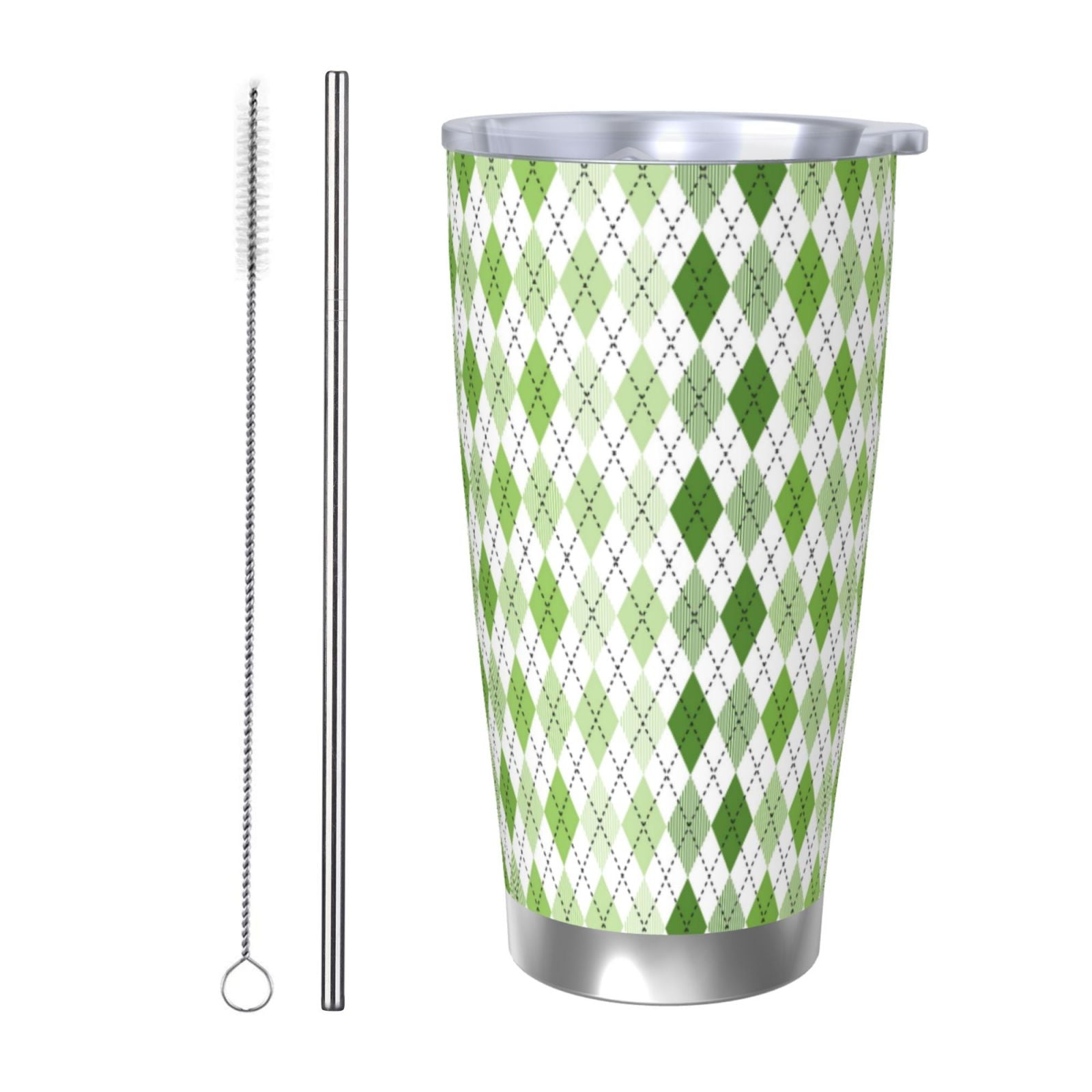 Gaeub Light green argyle Print 20-Ounce Stainless Steel Car Cup ...