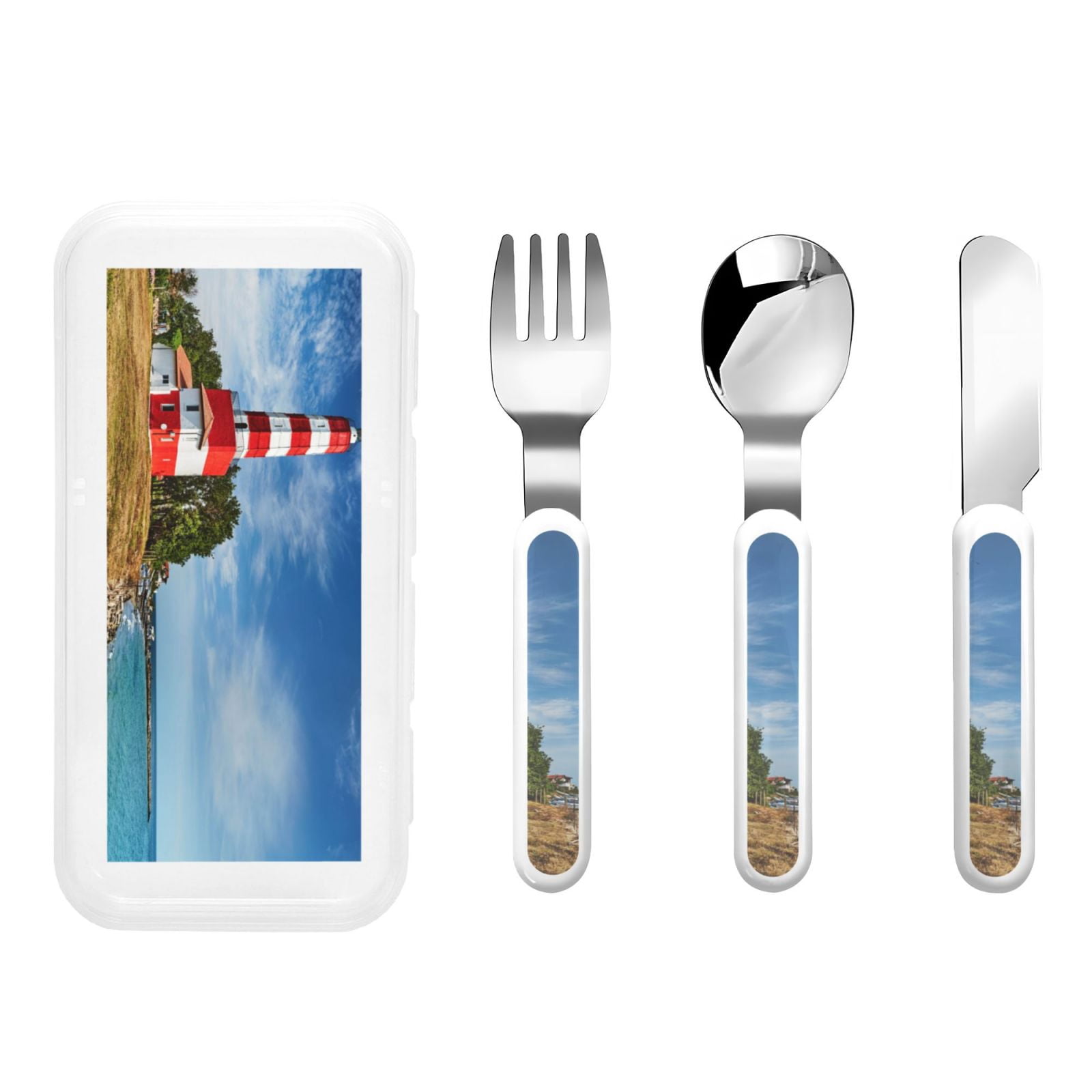 Gaeub Lighthous Print 3-Piece Children Knife Spoon Fork Set,Stainless ...