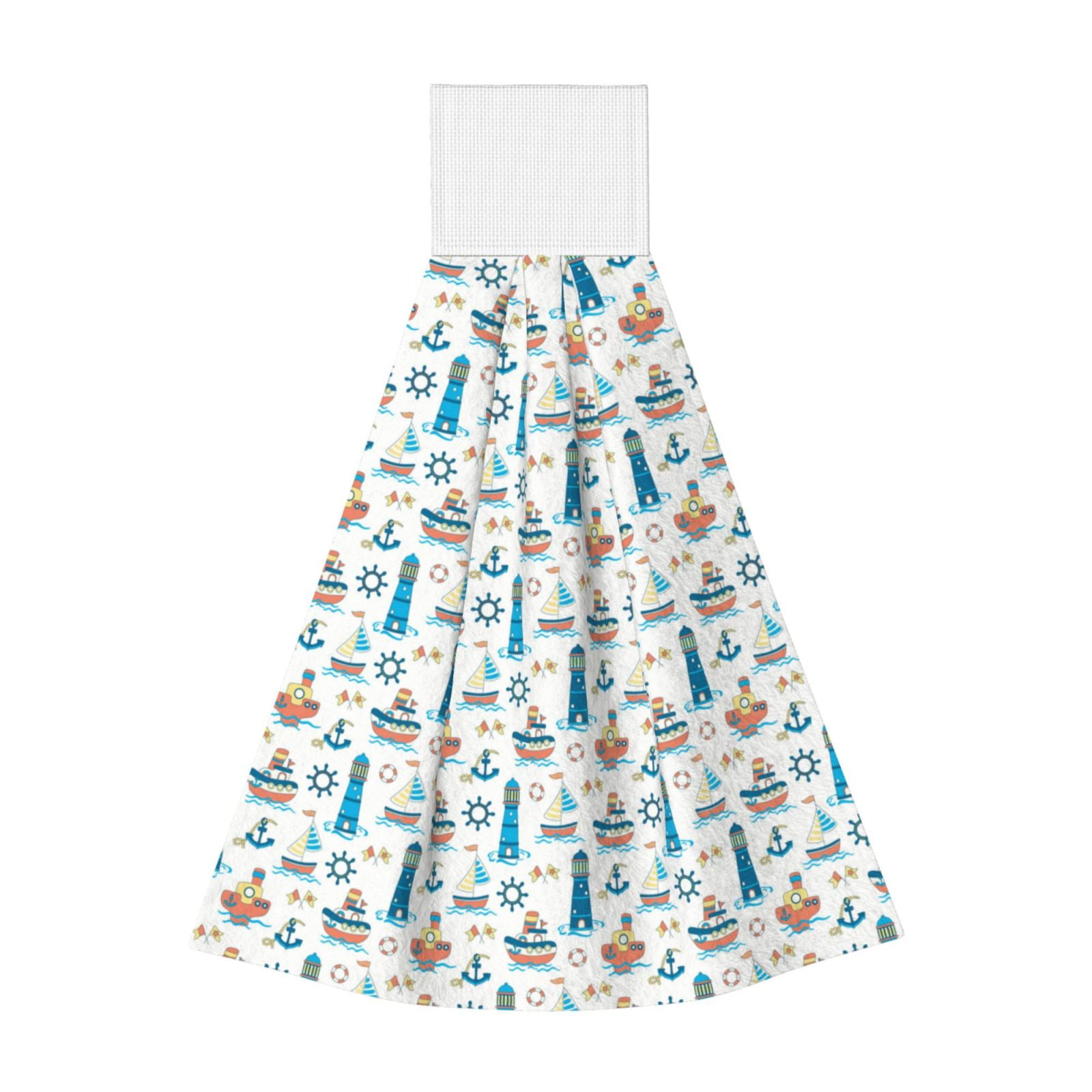 Gaeub Lighthouse And Sea Print Hand Towels with Hook,Hanging Tie Towels ...