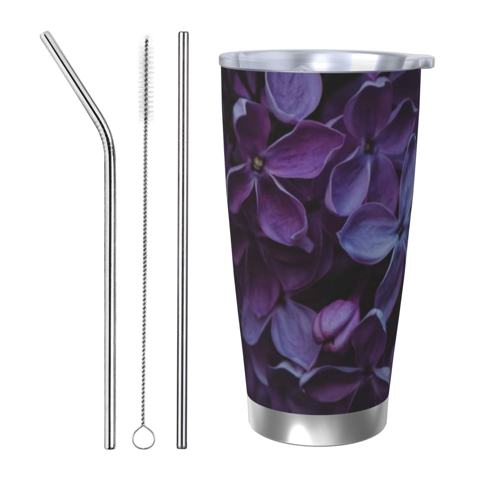 Gaeub Lilac Print 20-Ounce Stainless Steel Car Cup,Tumblers Cups with ...