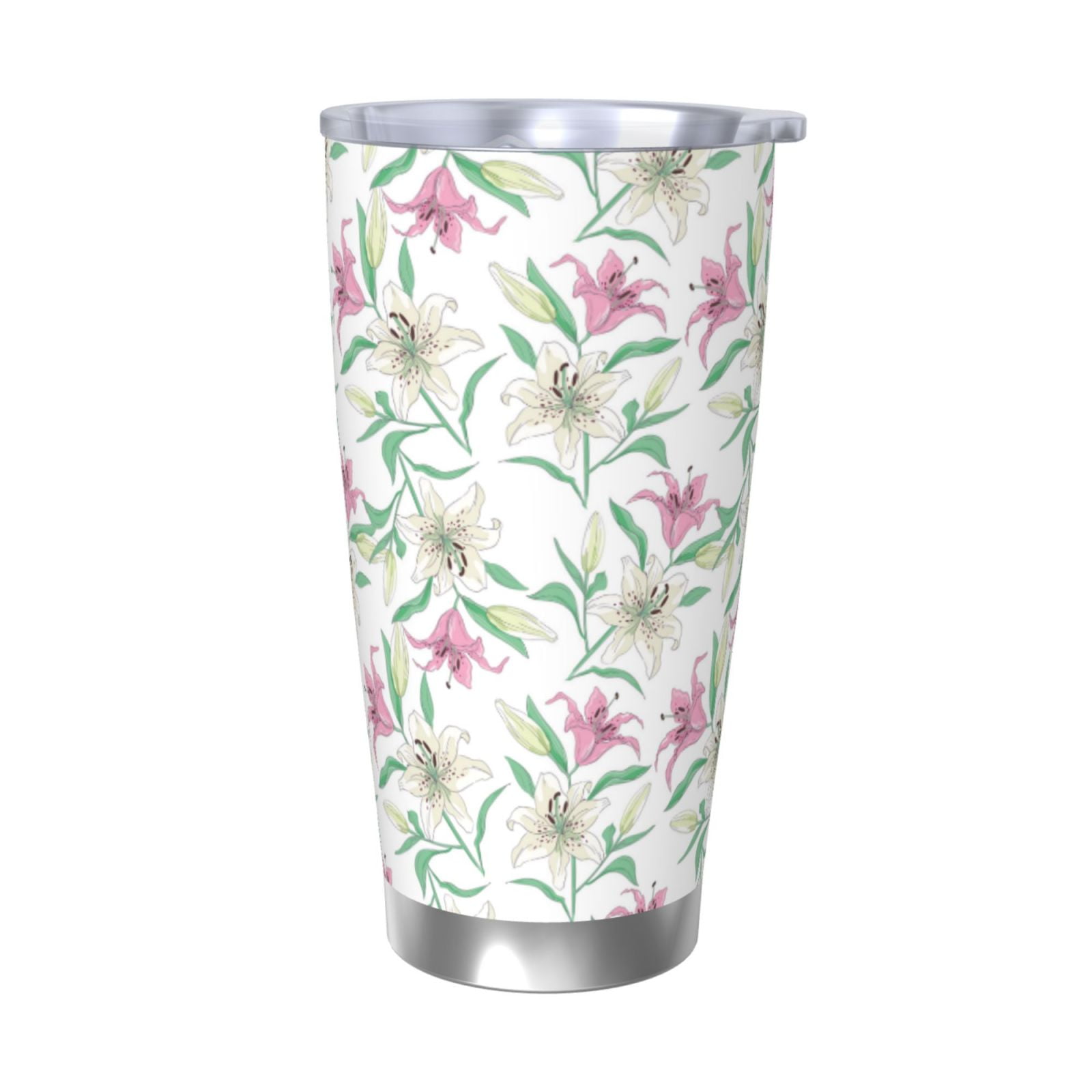 Gaeub Lilies Flowers Print 20-Ounce Stainless Steel Car Cup,Tumblers ...
