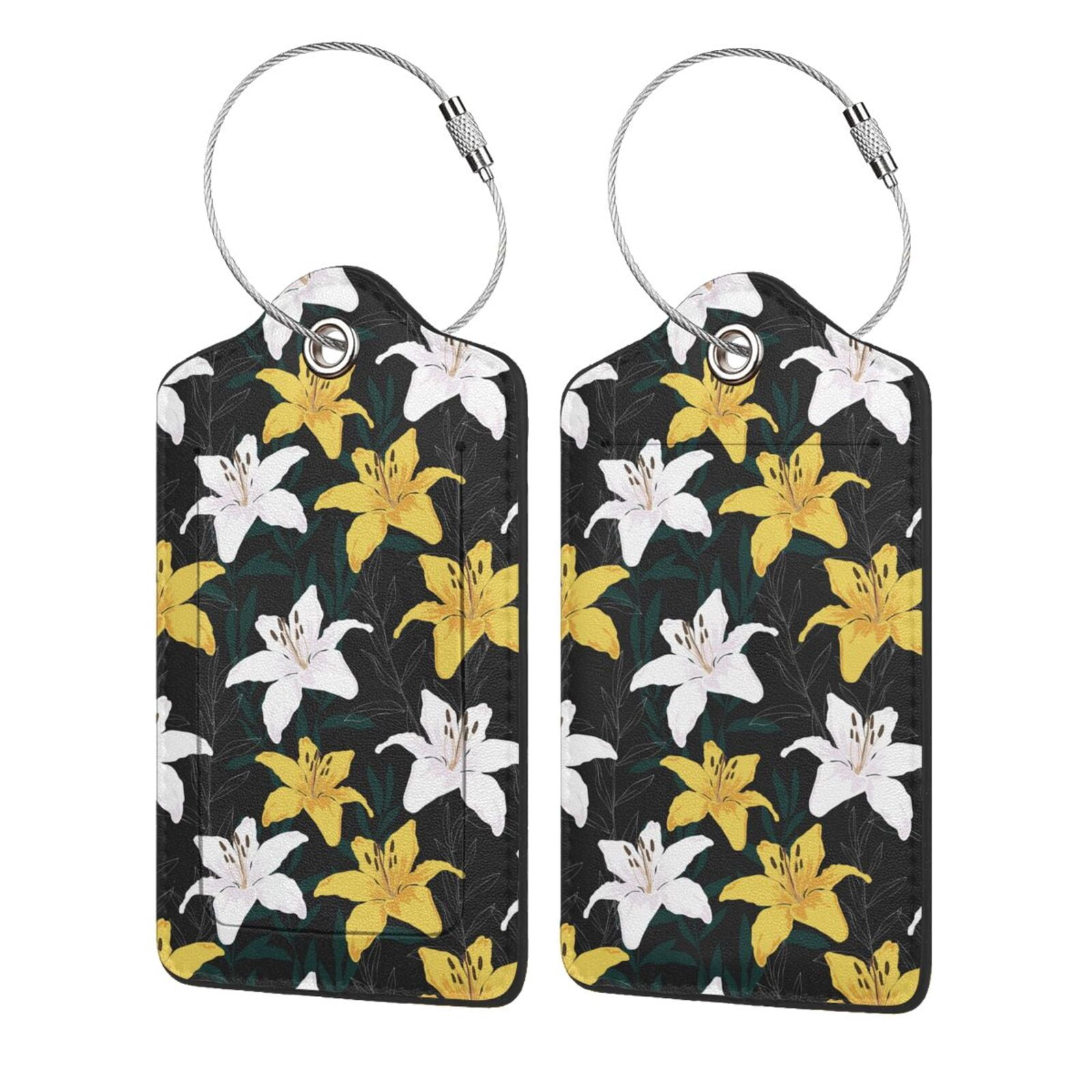 Gaeub Lilies Flowers Print Luggage Tag for Suitcase, Travel Leather Bag ...