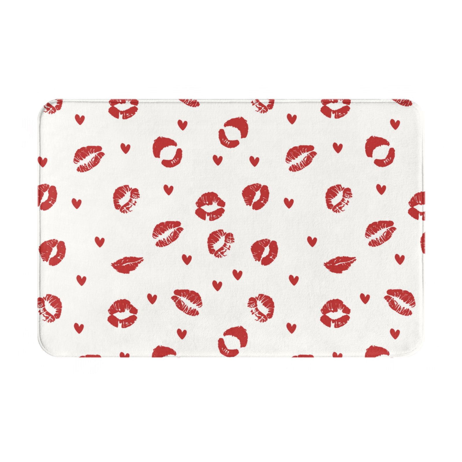 Gaeub Lips Kiss Print Door Mat with Heavy Duty Backing,Welcome Mats for ...