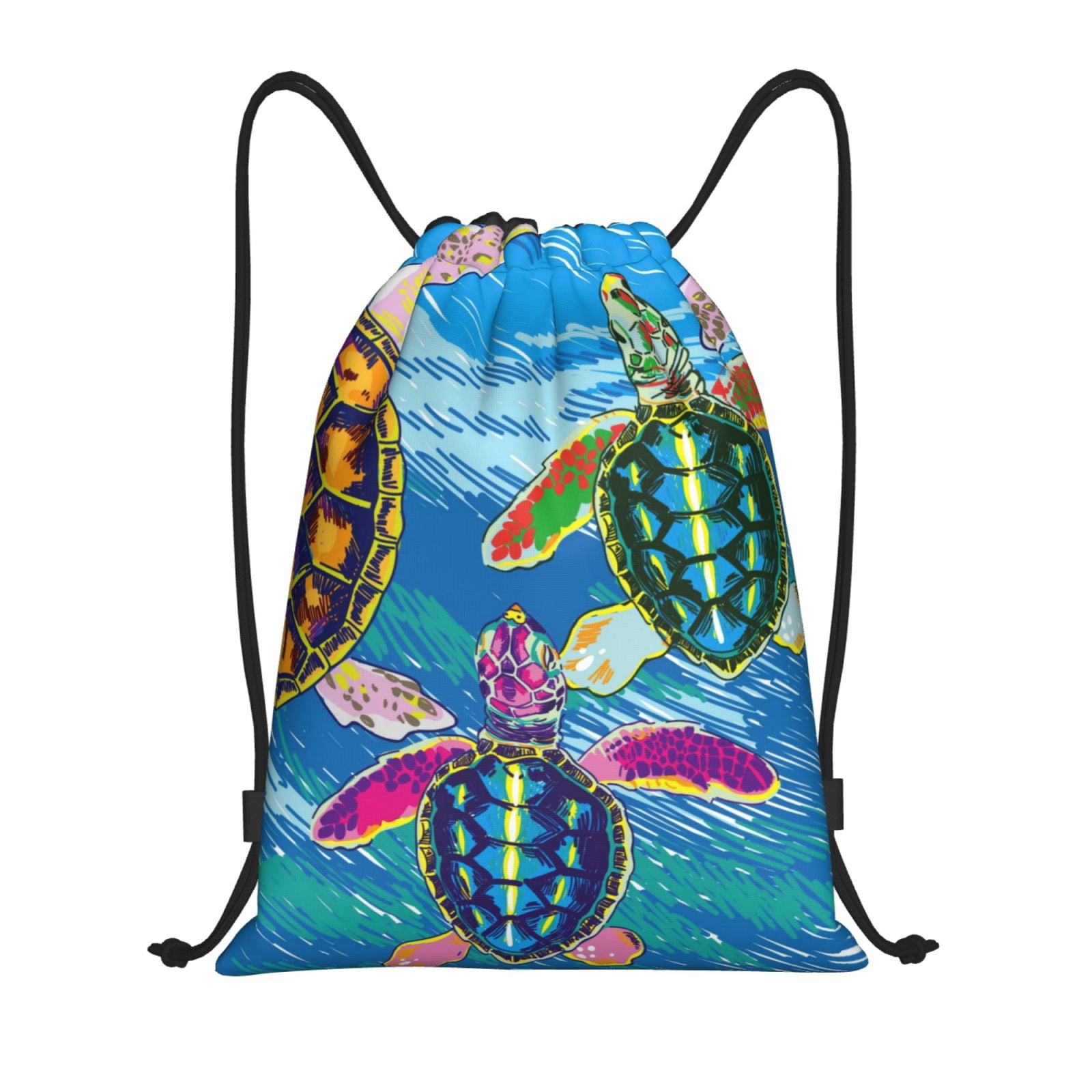 Gaeub Little Sea Turtles Drawstring Backpack Bag Sport Gym Sackpack ...