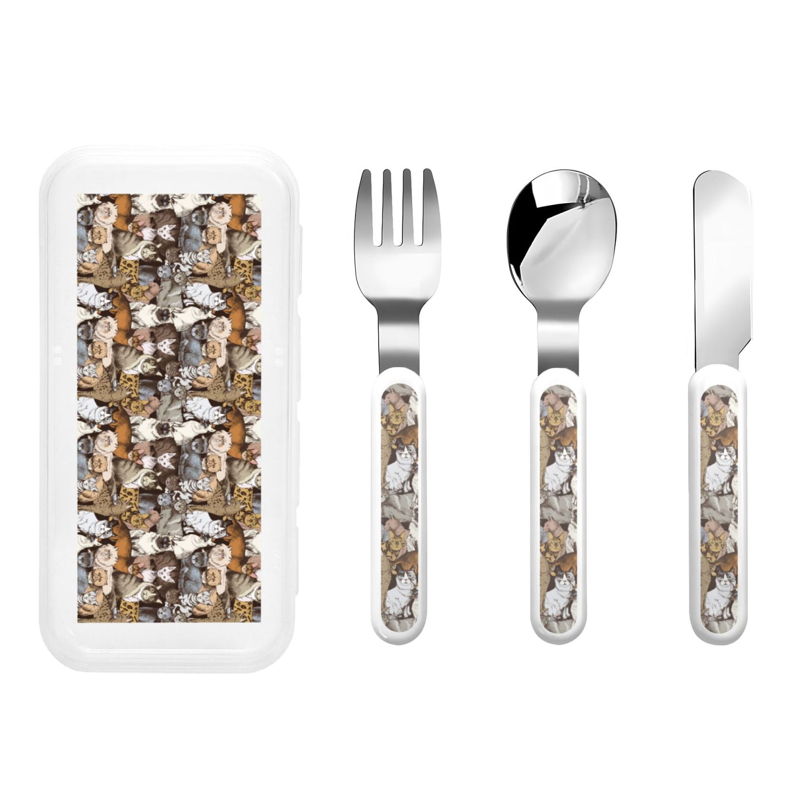 Gaeub Love Heart Print 3-Piece Children Knife Spoon Fork Set,Stainless ...