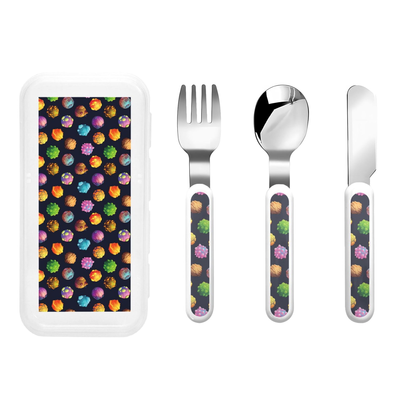 Gaeub Lovely Planet Print 3-Piece Children Knife Spoon Fork Set ...