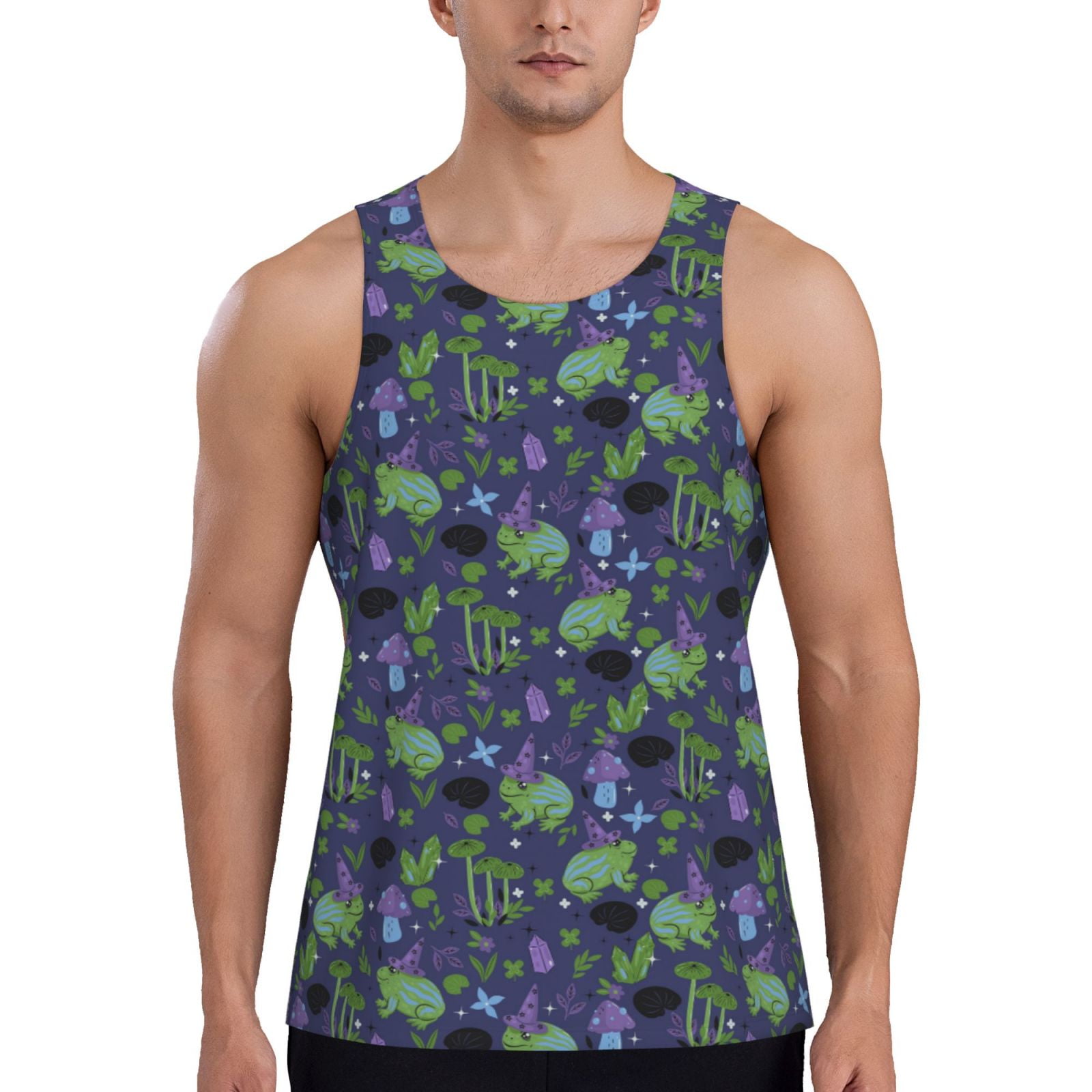 Gaeub Magic Toads in Hats Men's Athletic Tank Top, Workout Sleeveless ...