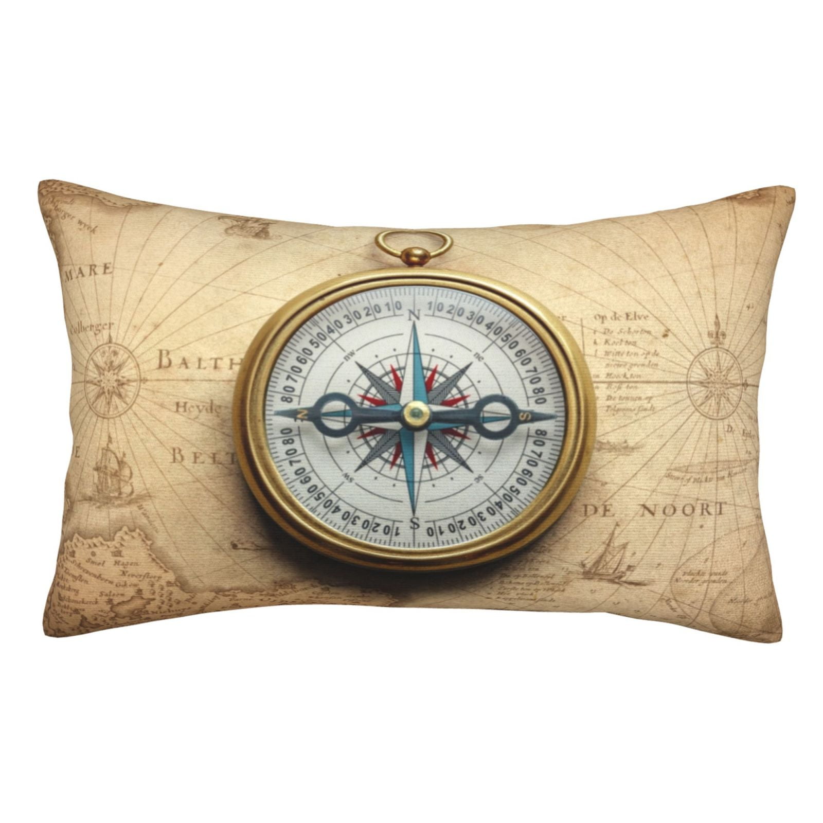 Gaeub Magnetic Old Compass On World Map Flannel Fleece Throw Blanket ...