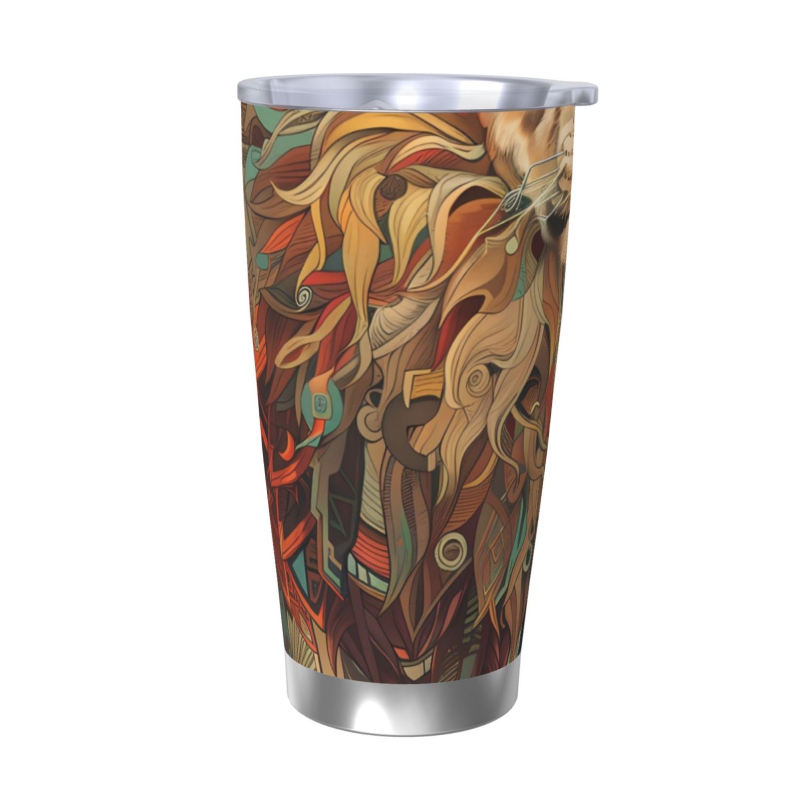 Gaeub Majestic Cosmic Lion Print 20-Ounce Stainless Steel Car Cup ...