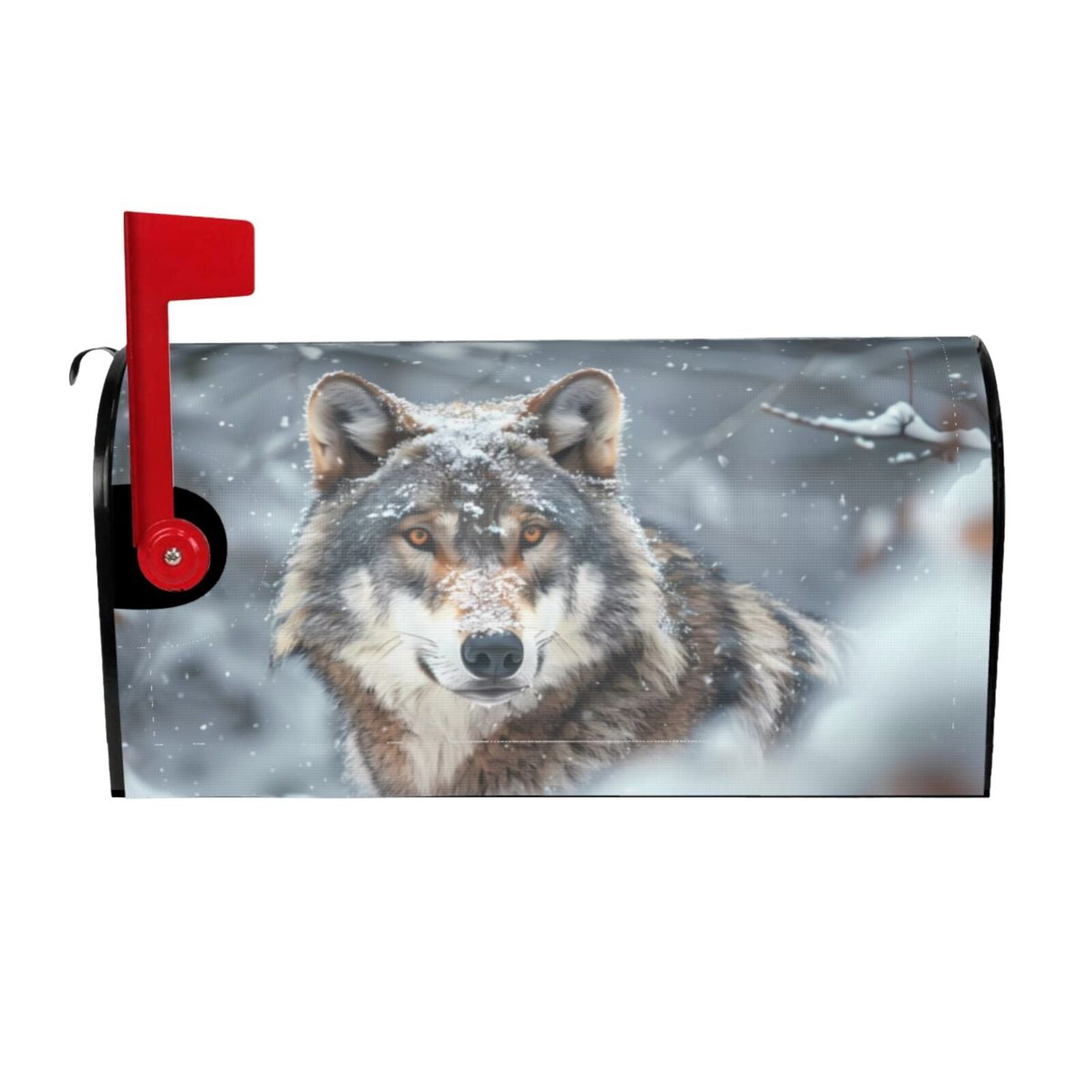 Gaeub Majestic Snowy Wolf Print Mailbox Covers Magnetic,Mailbox Covers ...