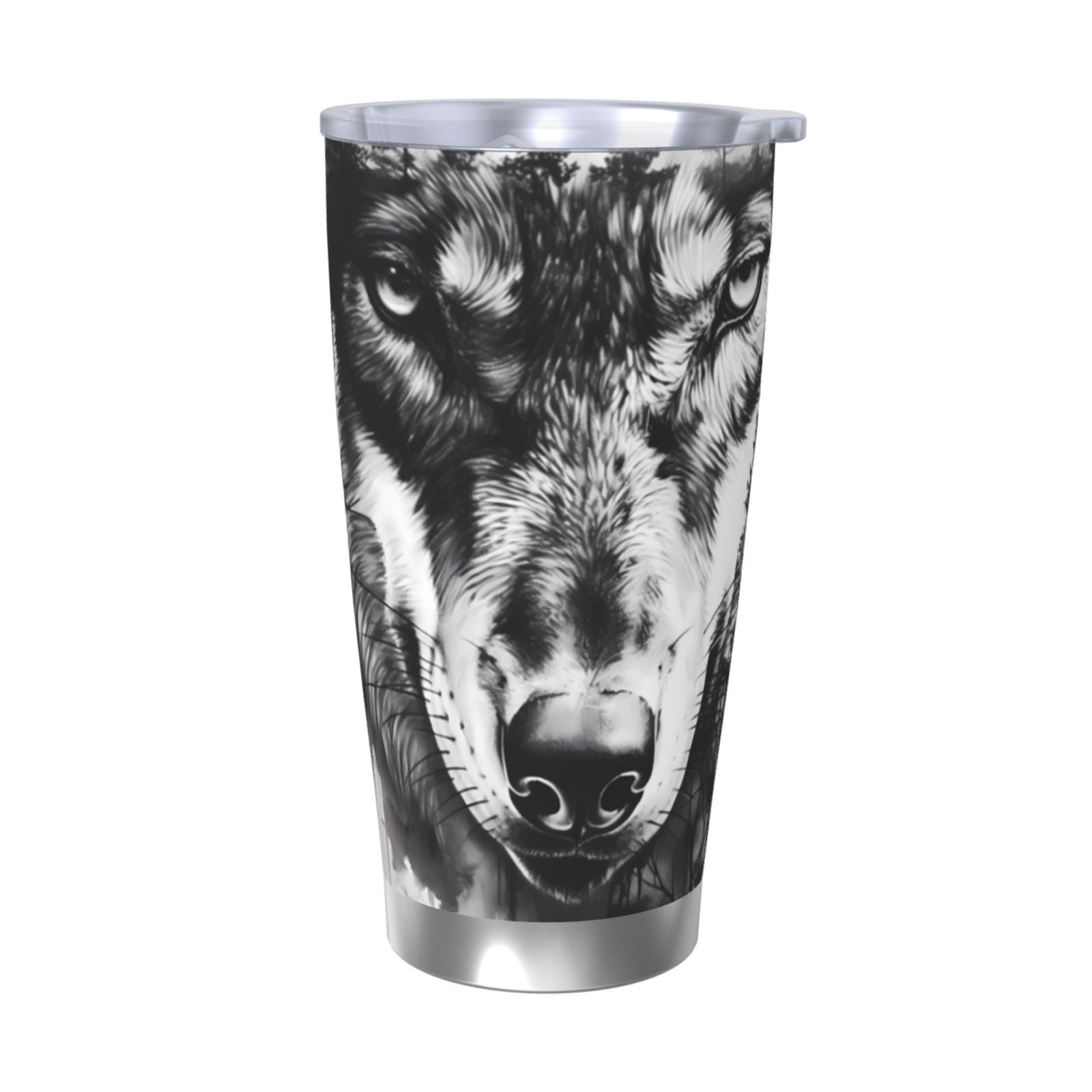 Gaeub Majestic Wolf Landscape Print 20-Ounce Stainless Steel Car Cup ...