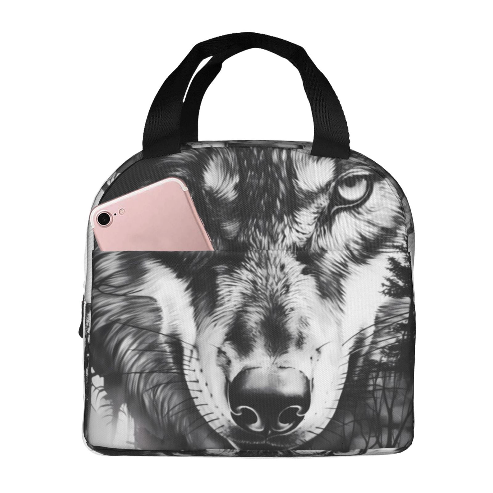 Gaeub Majestic Wolf Landscape Print Lunch Bag Lunch Box for Women Men ...