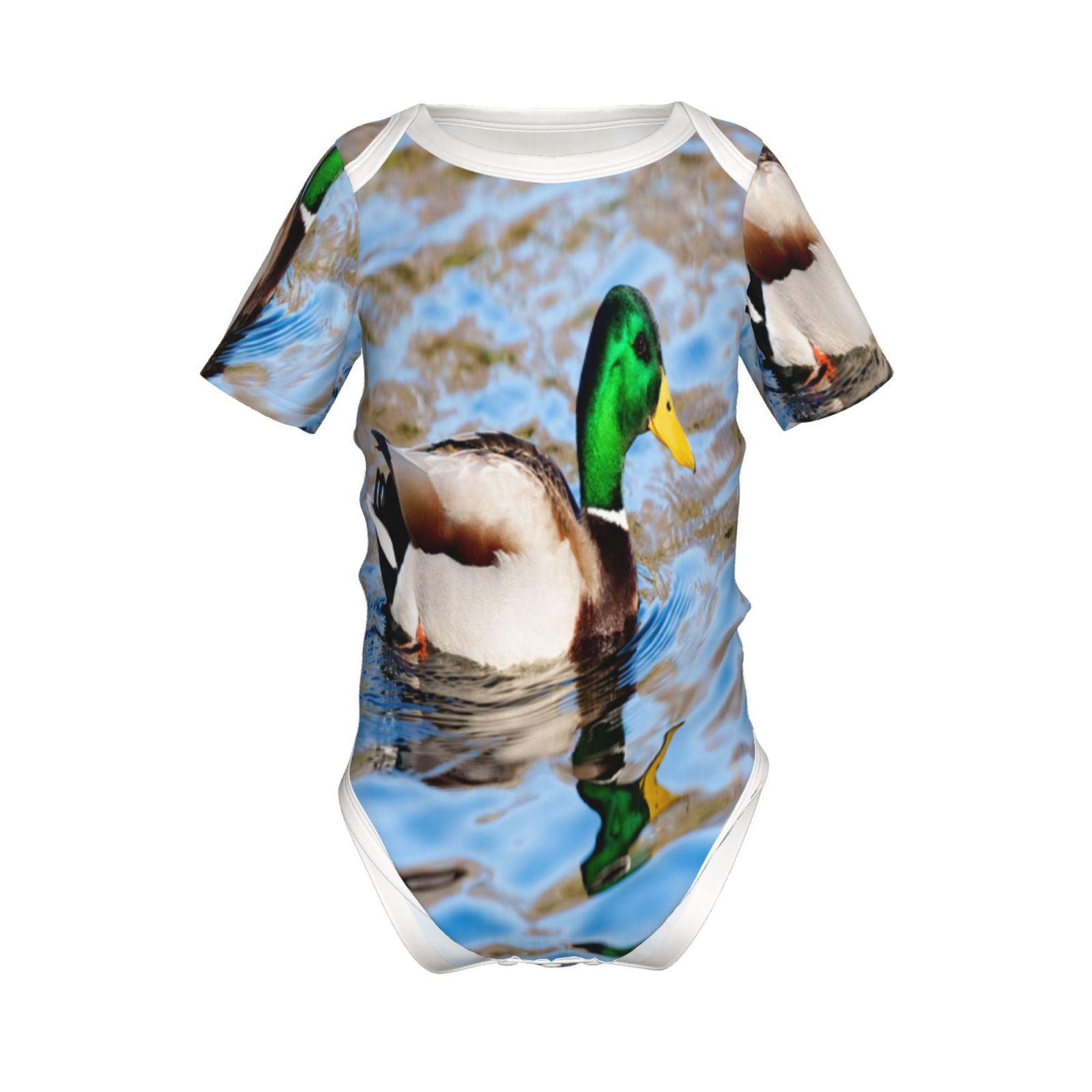 Gaeub Mallard Duck Swimming In A River Print Infant Climbing Onesie ...
