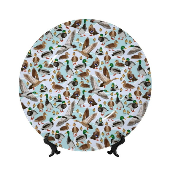 Gaeub Mallard Ducks Wild Birds1 Print Ceramic Plate,Dinner Plates,Bone ...