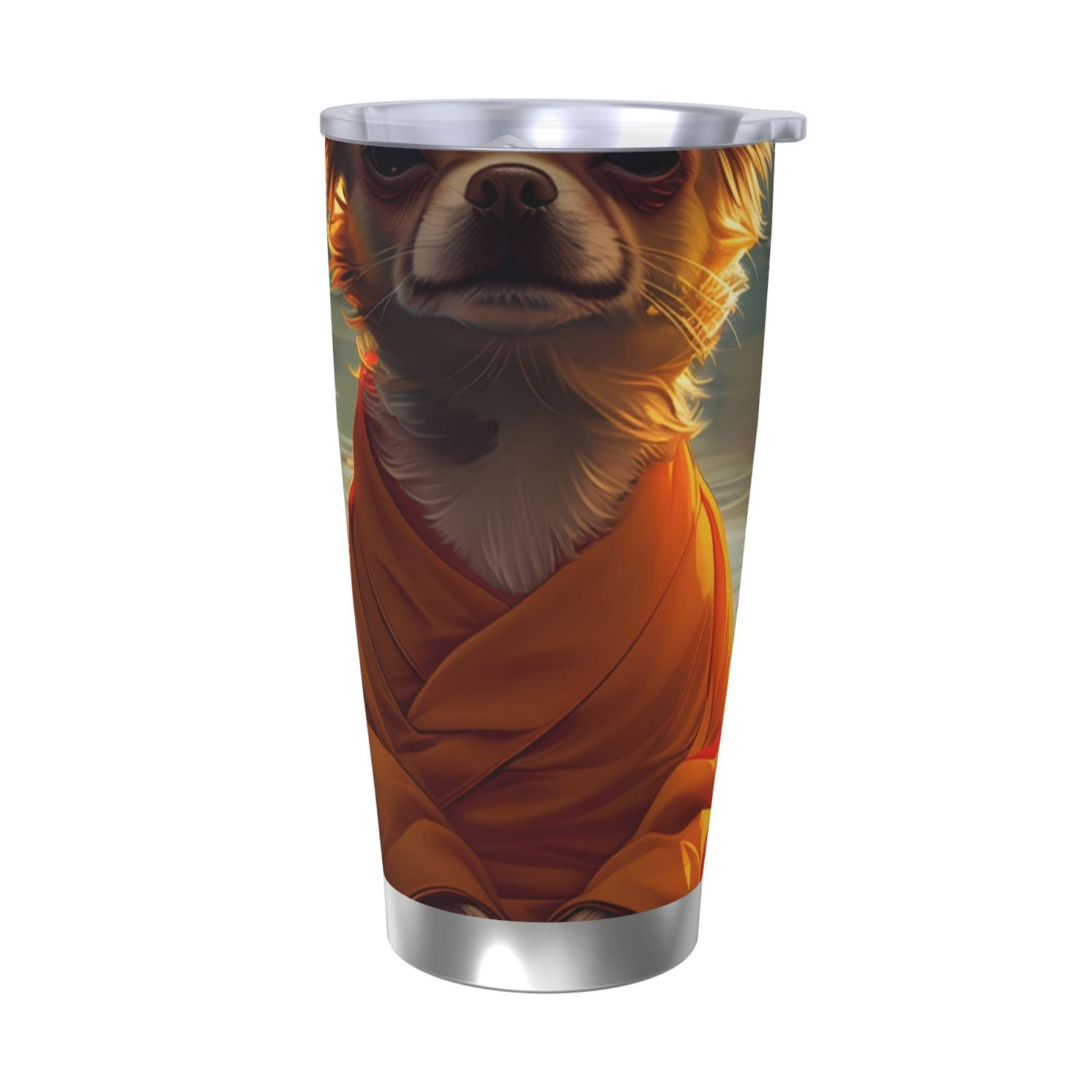 Gaeub Maple Leaf Meditating Chihuahua Print 20-Ounce Stainless Steel ...