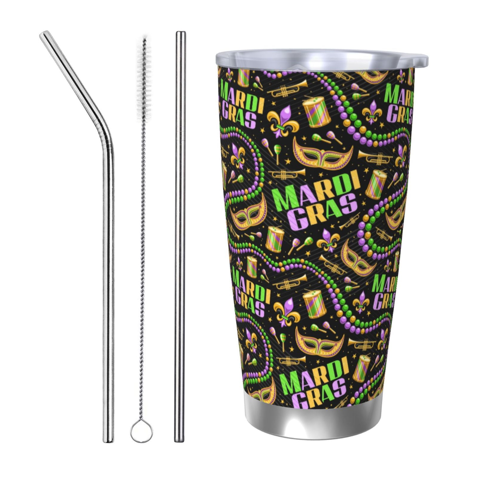 Gaeub Mardi Gras3 Print 20-Ounce Stainless Steel Car Cup,Tumblers Cups ...