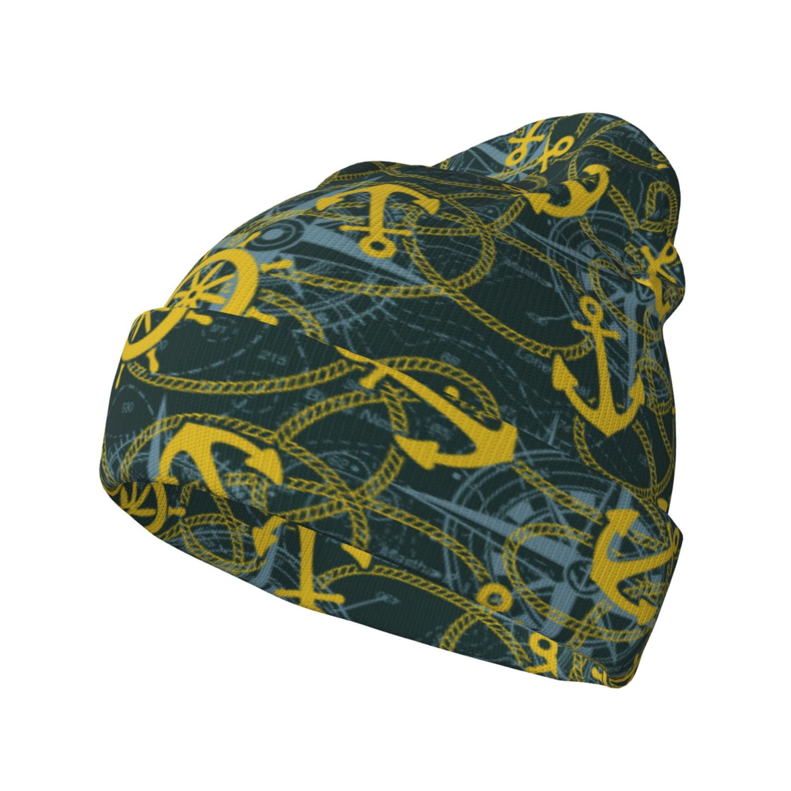 Gaeub Marine Anchors And Compass Print Unisex Knitted Hat,Warm Winter ...