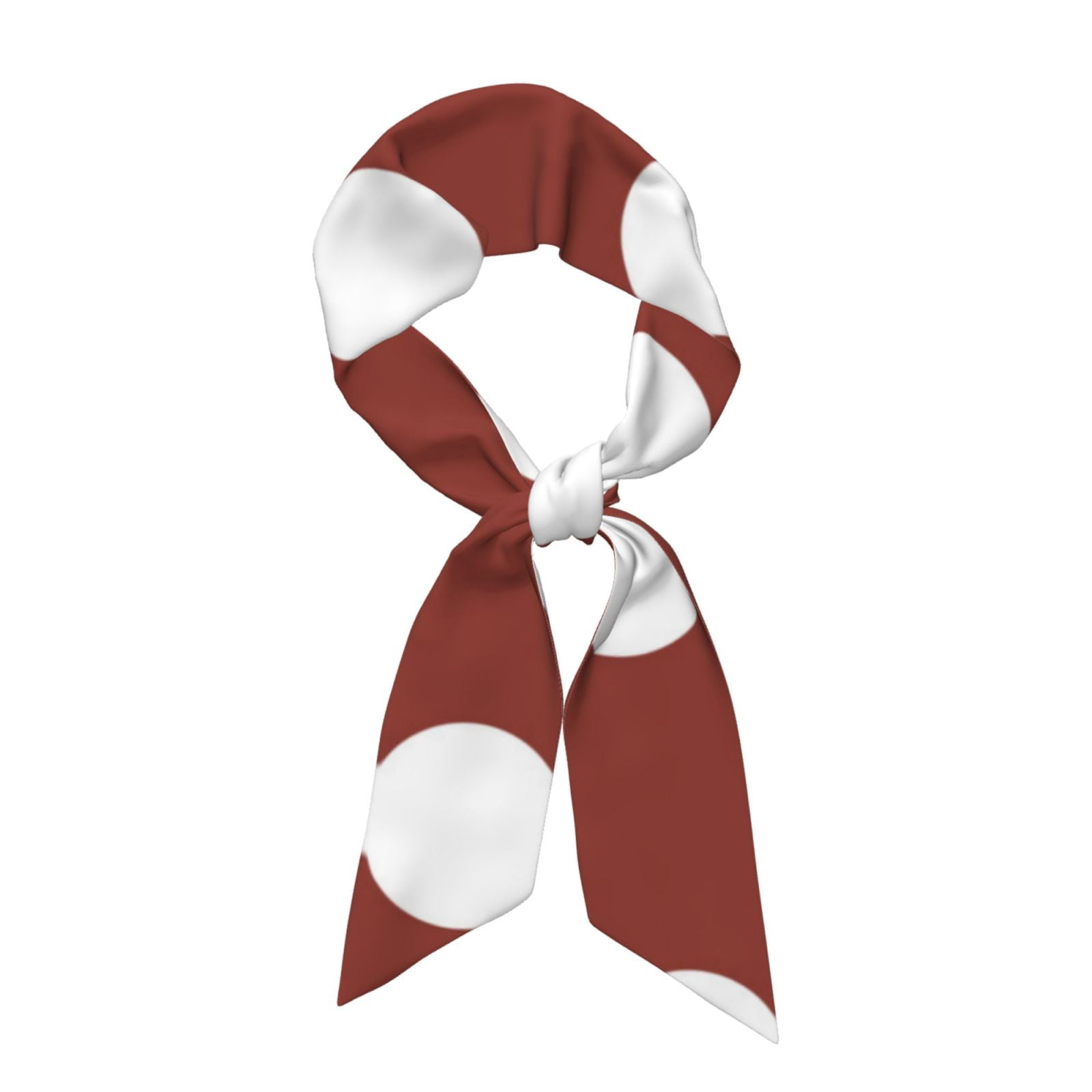 Gaeub Maroon And White Polka Dot Printed Silk Feeling Scarf ， Satin ...