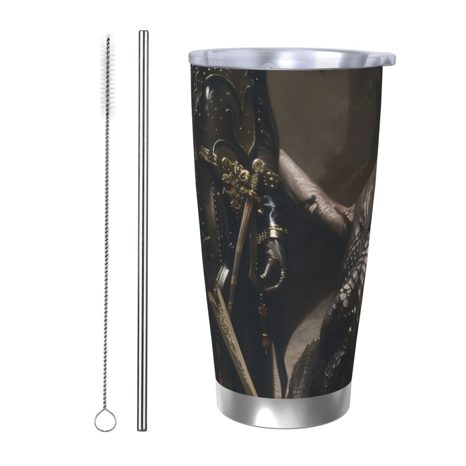 Gaeub Medieval Knight And Dragon Print 20-Ounce Stainless Steel Car Cup ...