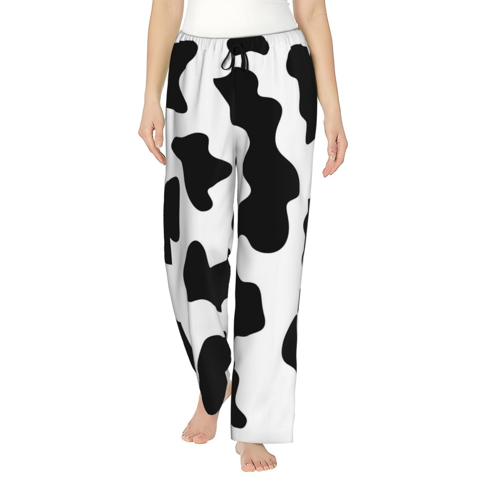 Gaeub Milk Cow Soft Pajama Pants for Women, Wide Leg Comfy Casual ...