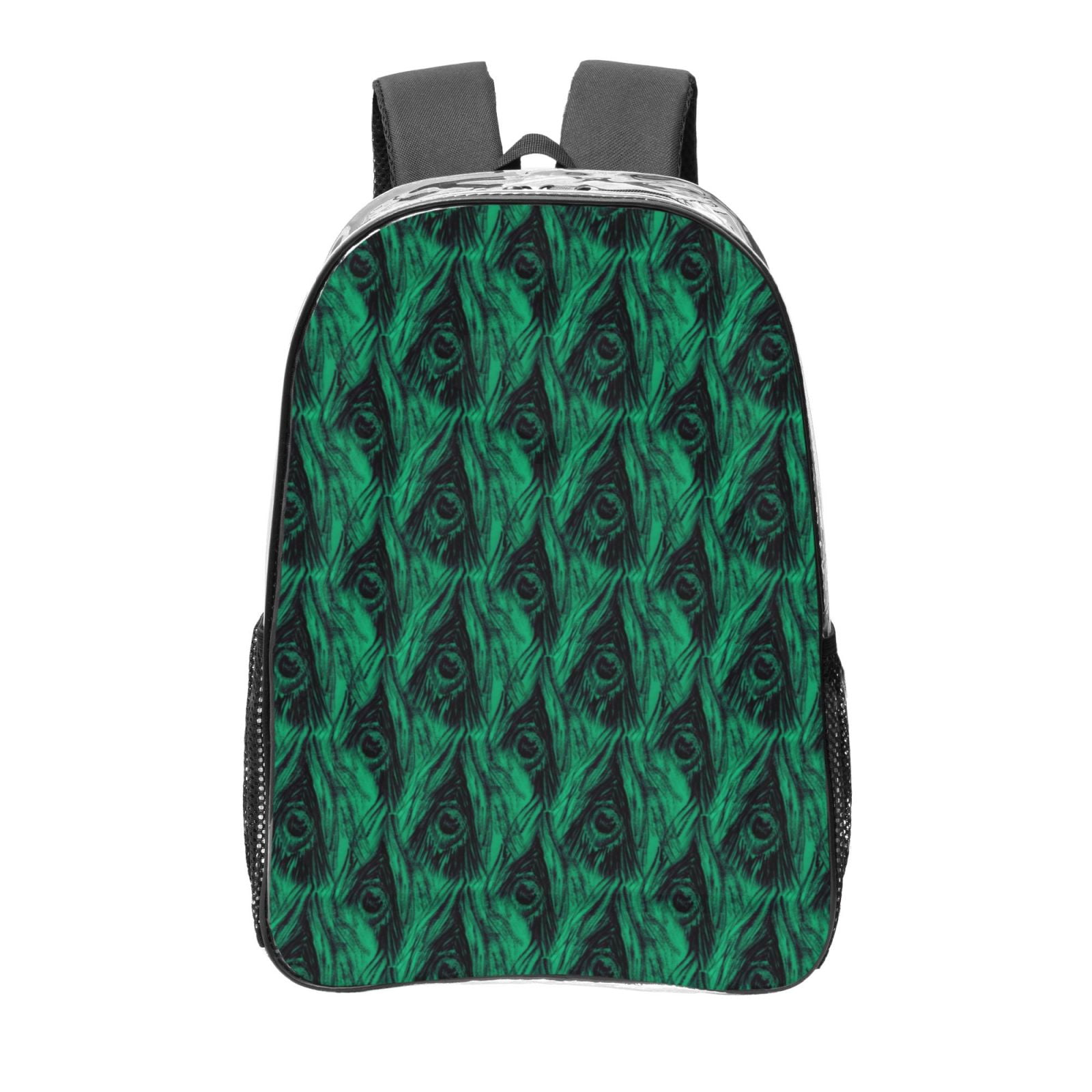 Gaeub Mint Bird Feathers Print Clear Backpack ,Clear Transparent ...