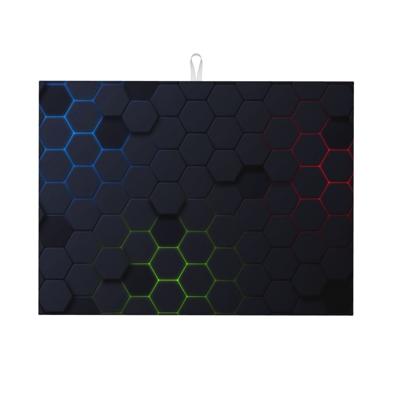 Gaeub Modern Hexagonal Neon Grid Print Dish Drying Mats For Kitchen ...