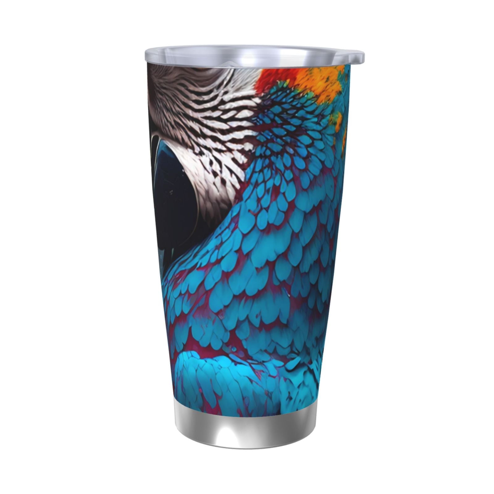 Gaeub Modern Style Blue Parrot Print 20-Ounce Stainless Steel Car Cup ...