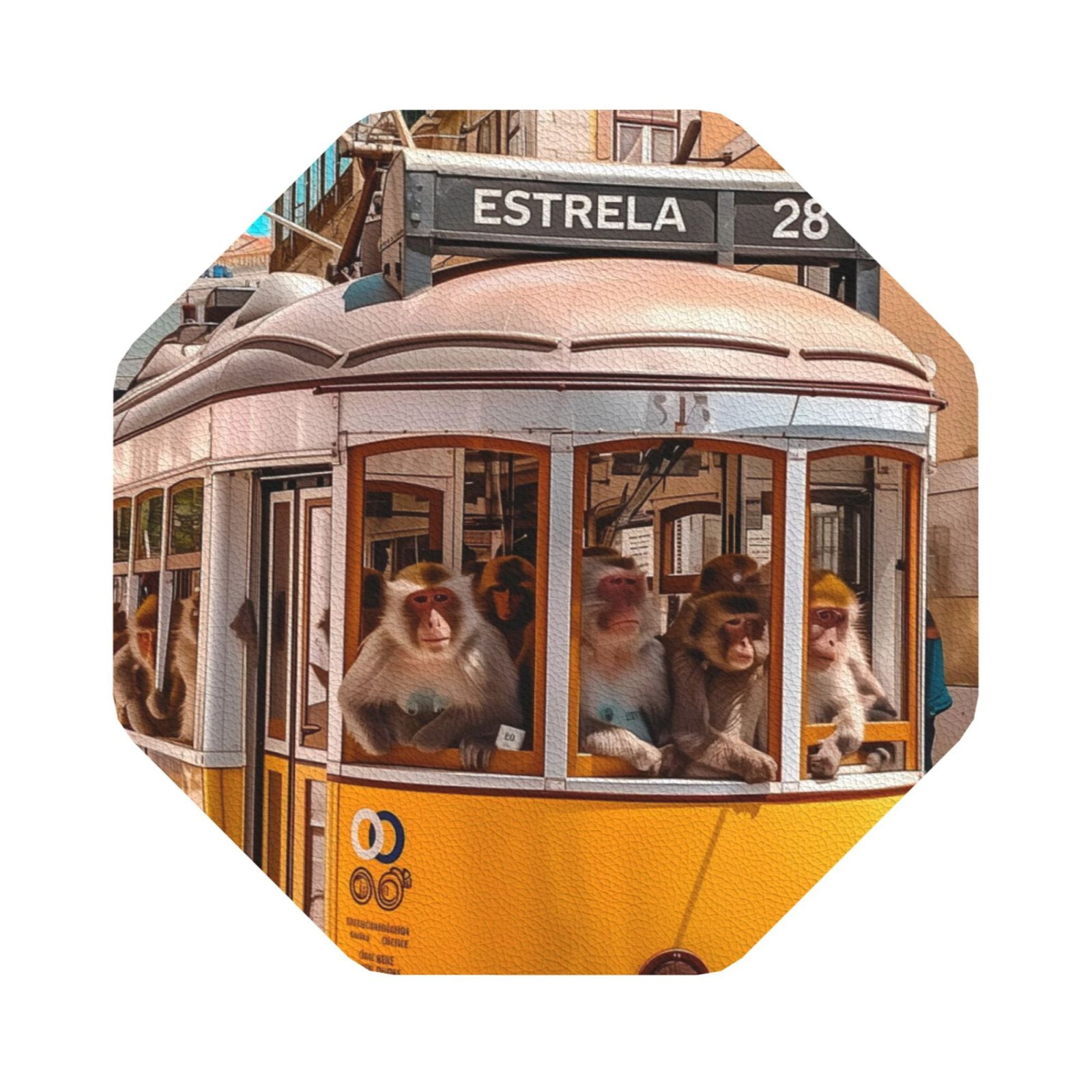 Gaeub Modern Urban Monkey Print 6 Pcs Leather Coasters for Drinks ...