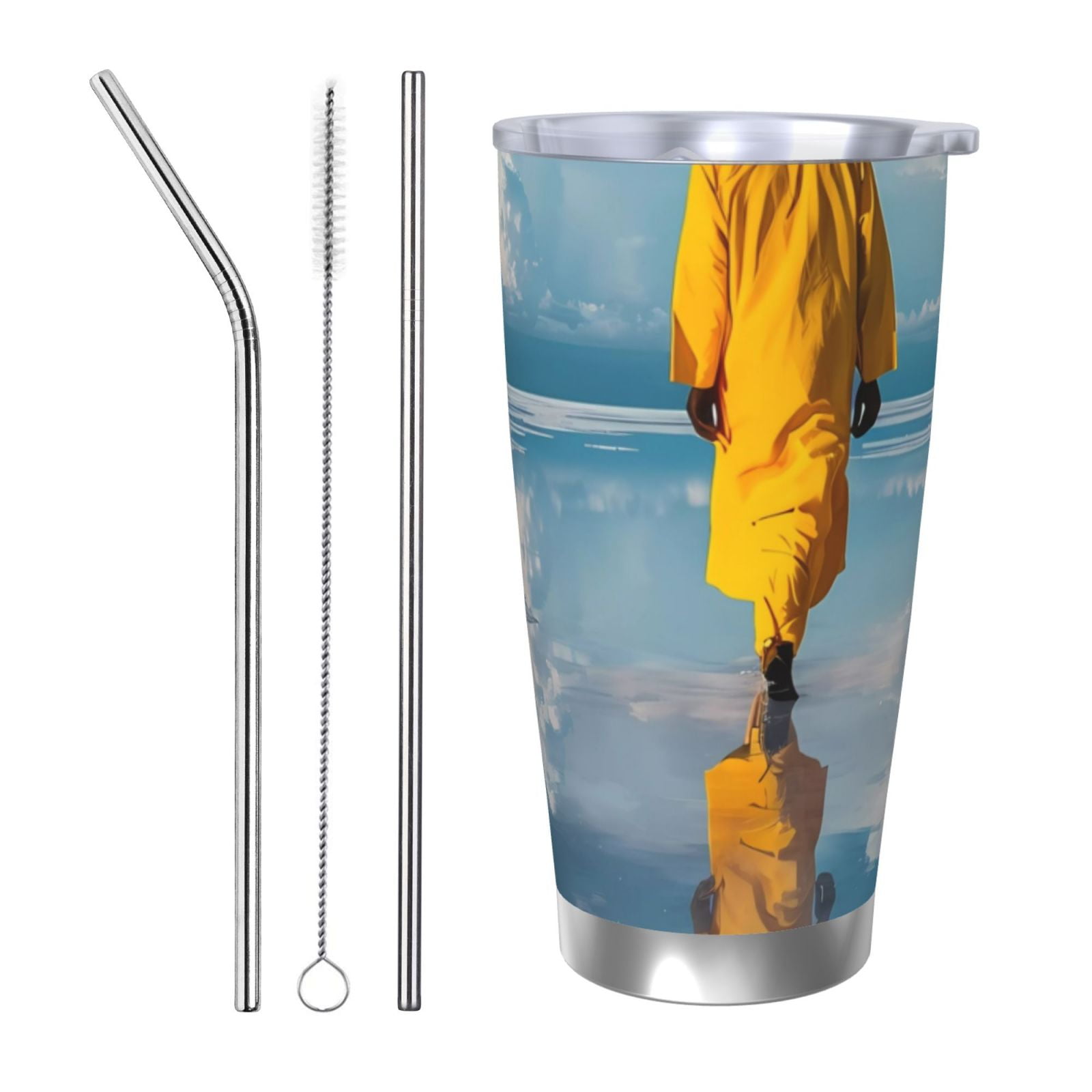Gaeub Monk Walking On Water Print 20-Ounce Stainless Steel Car Cup ...