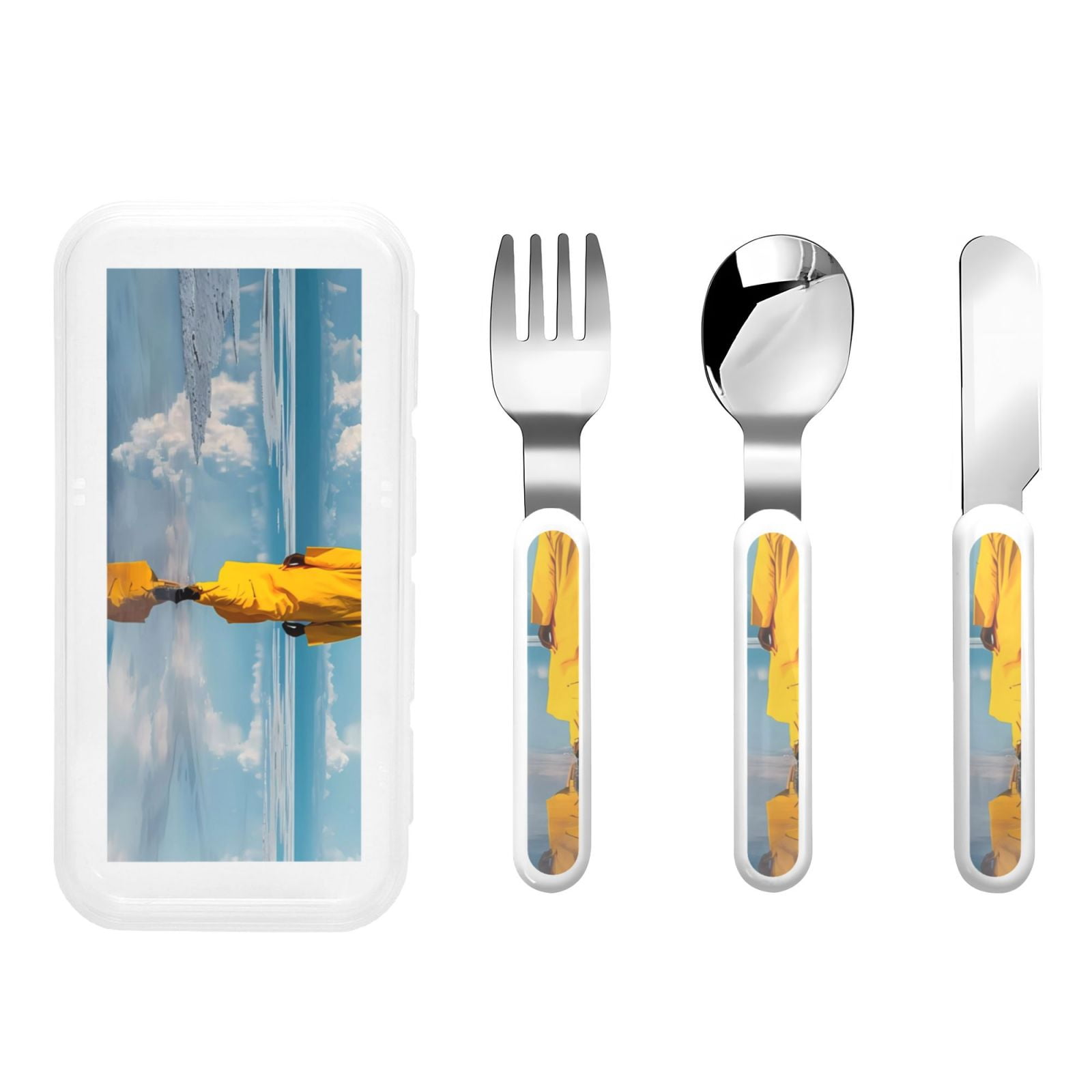 Gaeub Monk Walking On Water Print 3-Piece Children Knife Spoon Fork Set ...