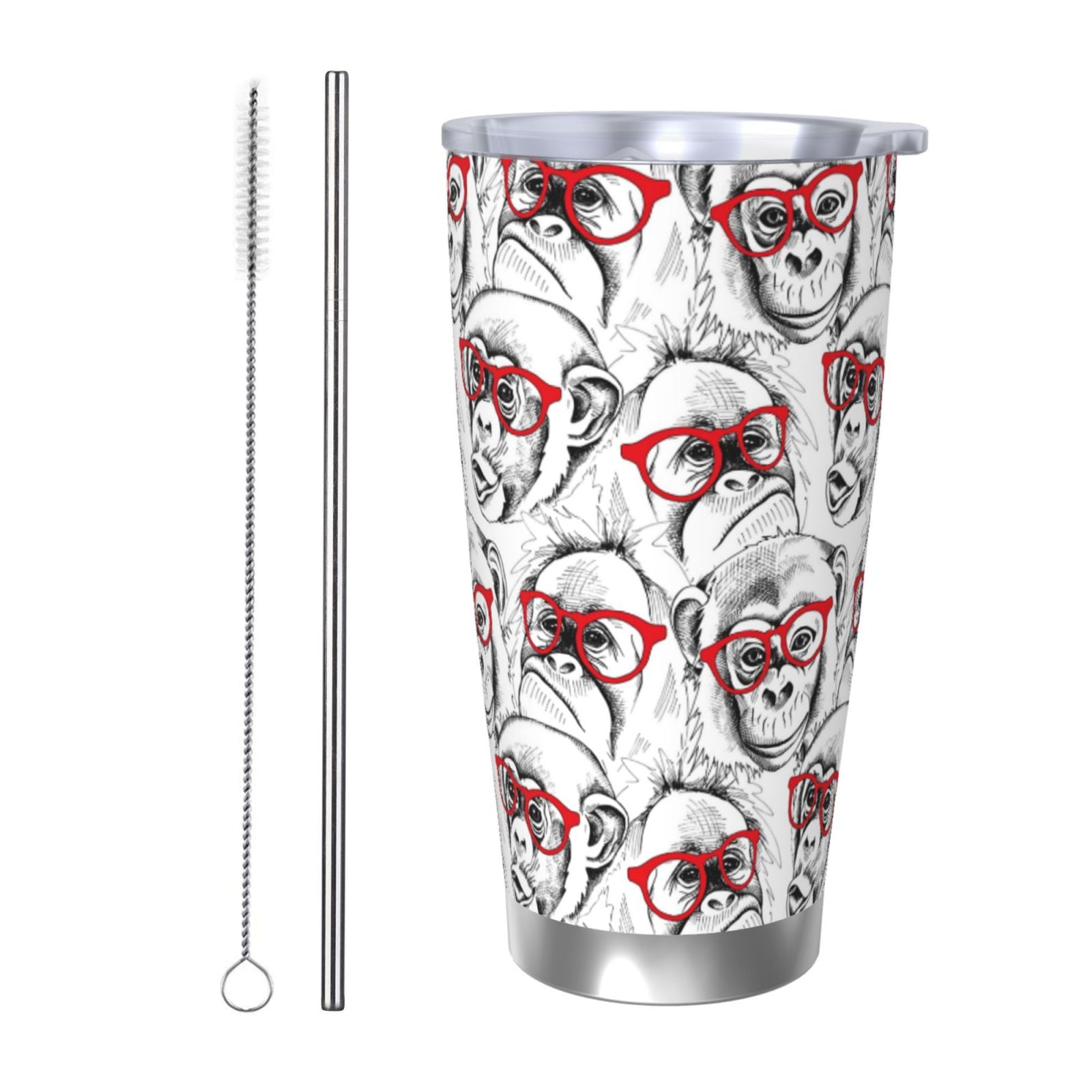 Gaeub Monkey Print 20-Ounce Stainless Steel Car Cup,Tumblers Cups with ...