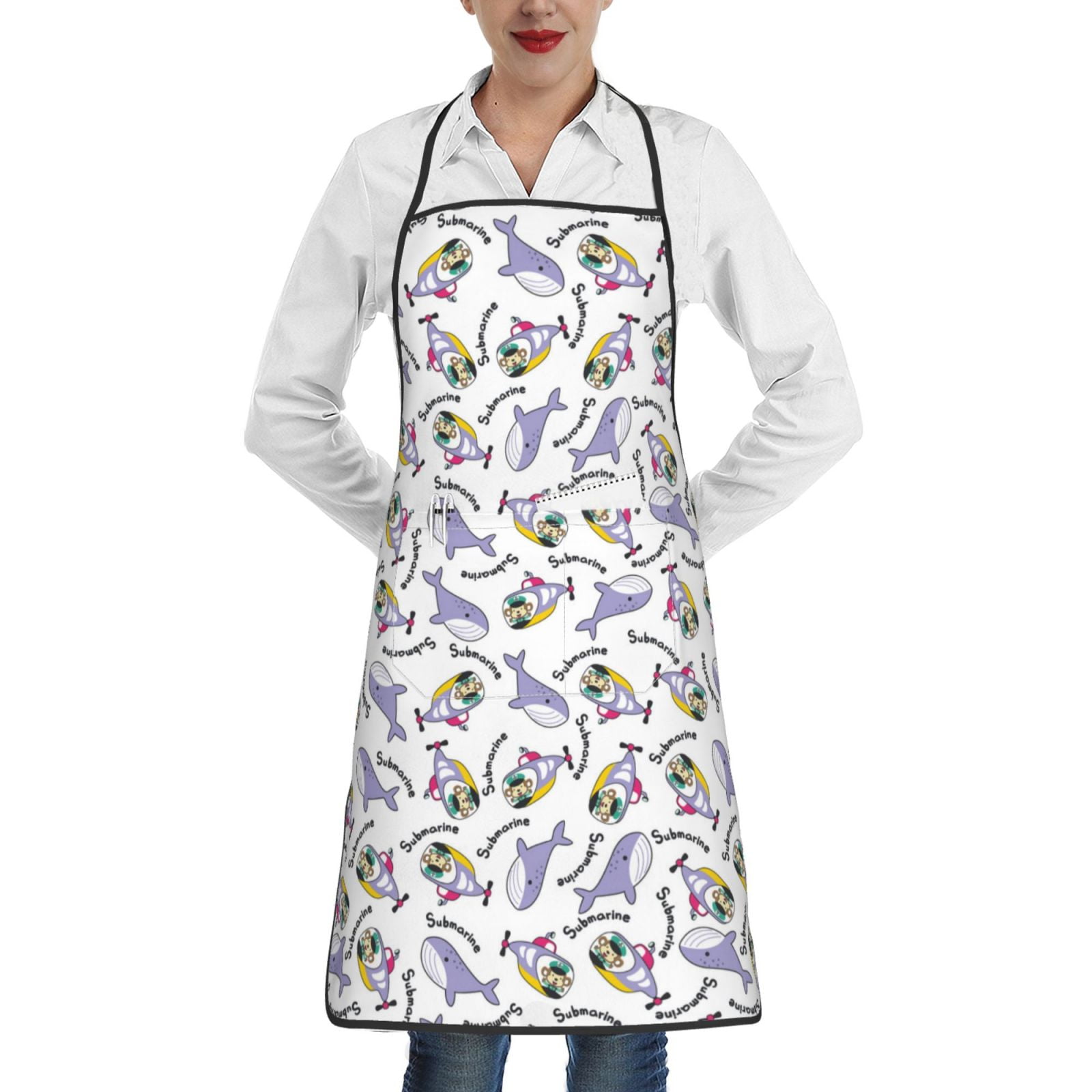 Gaeub Monkey Submarine Captain Kitchen Cooking Aprons Adjustable Bib ...