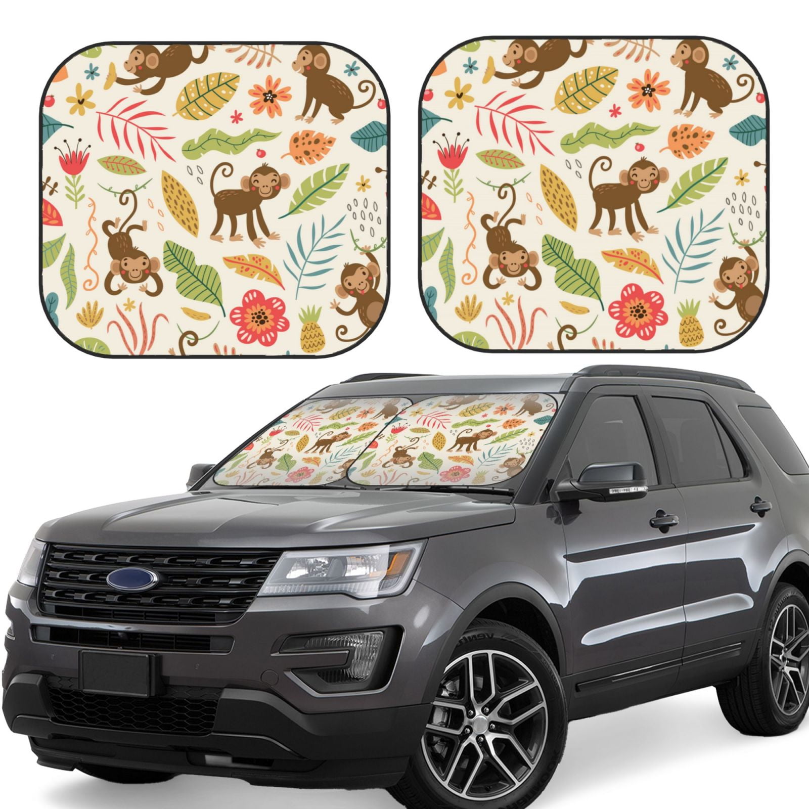 Gaeub Monkeys in the Jungle Foldable Auto Sun Blocker Visor, Sunshade ...