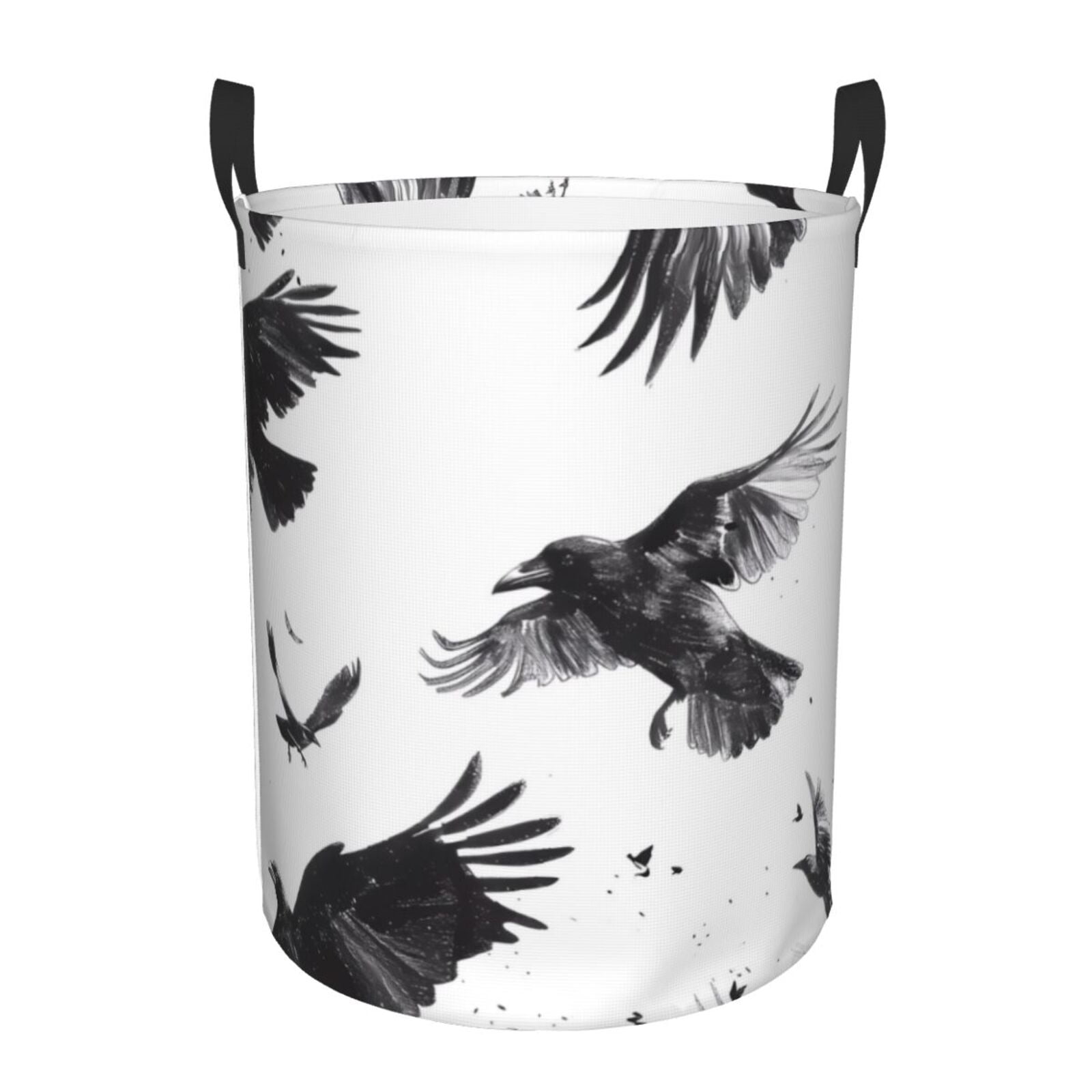 Gaeub Monochrome Flying Ravens Dirty Clothes Storage Basket, Toy ...