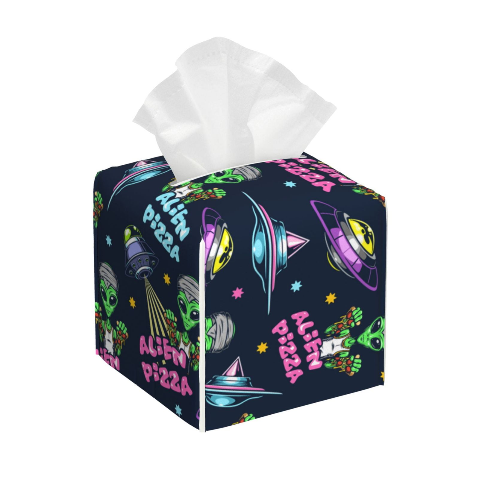 Gaeub Monster Pizza Print Leather Tissue Box Cover Square,Tissue Holder ...