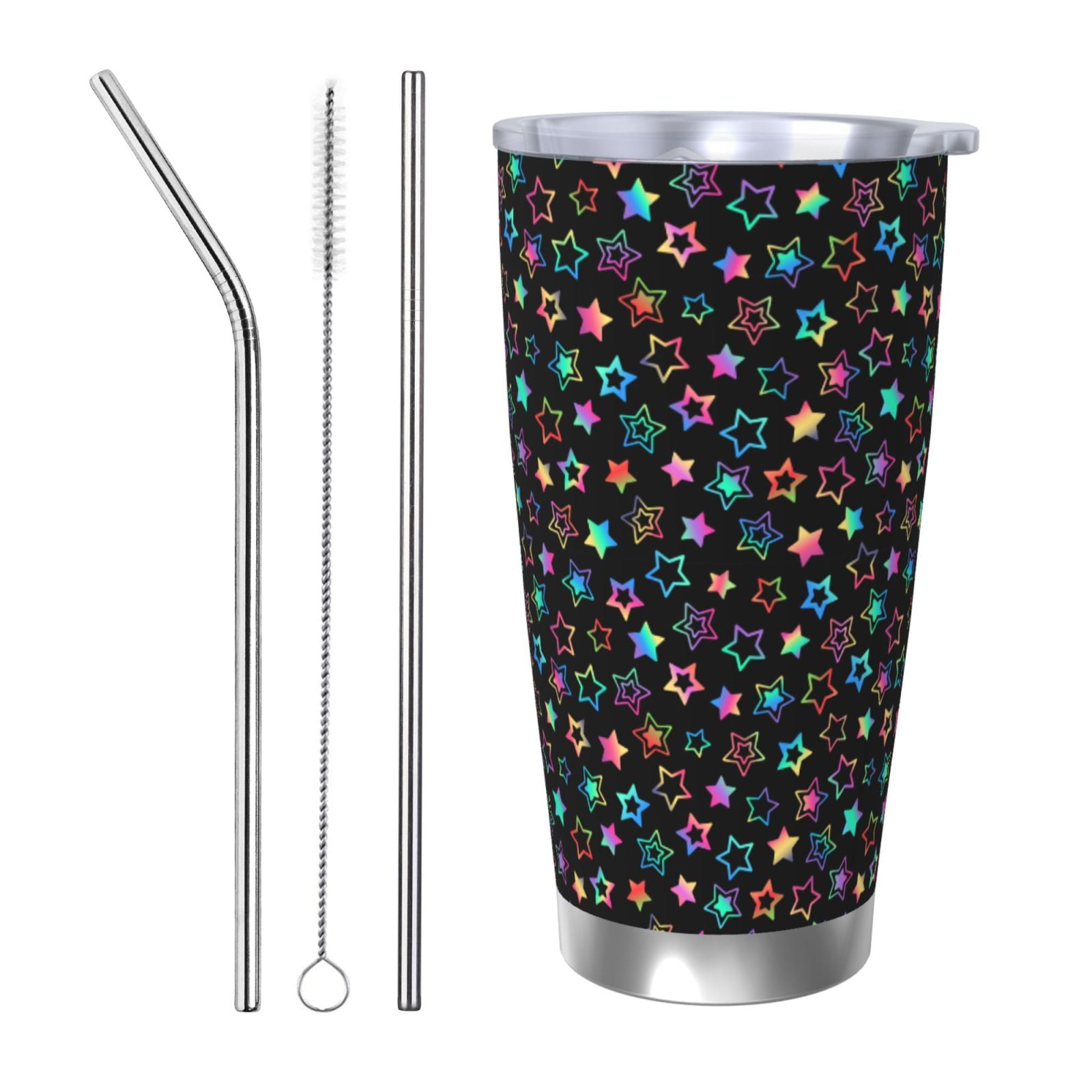 Gaeub Multi-Colored Stars Print 20-Ounce Stainless Steel Car Cup ...