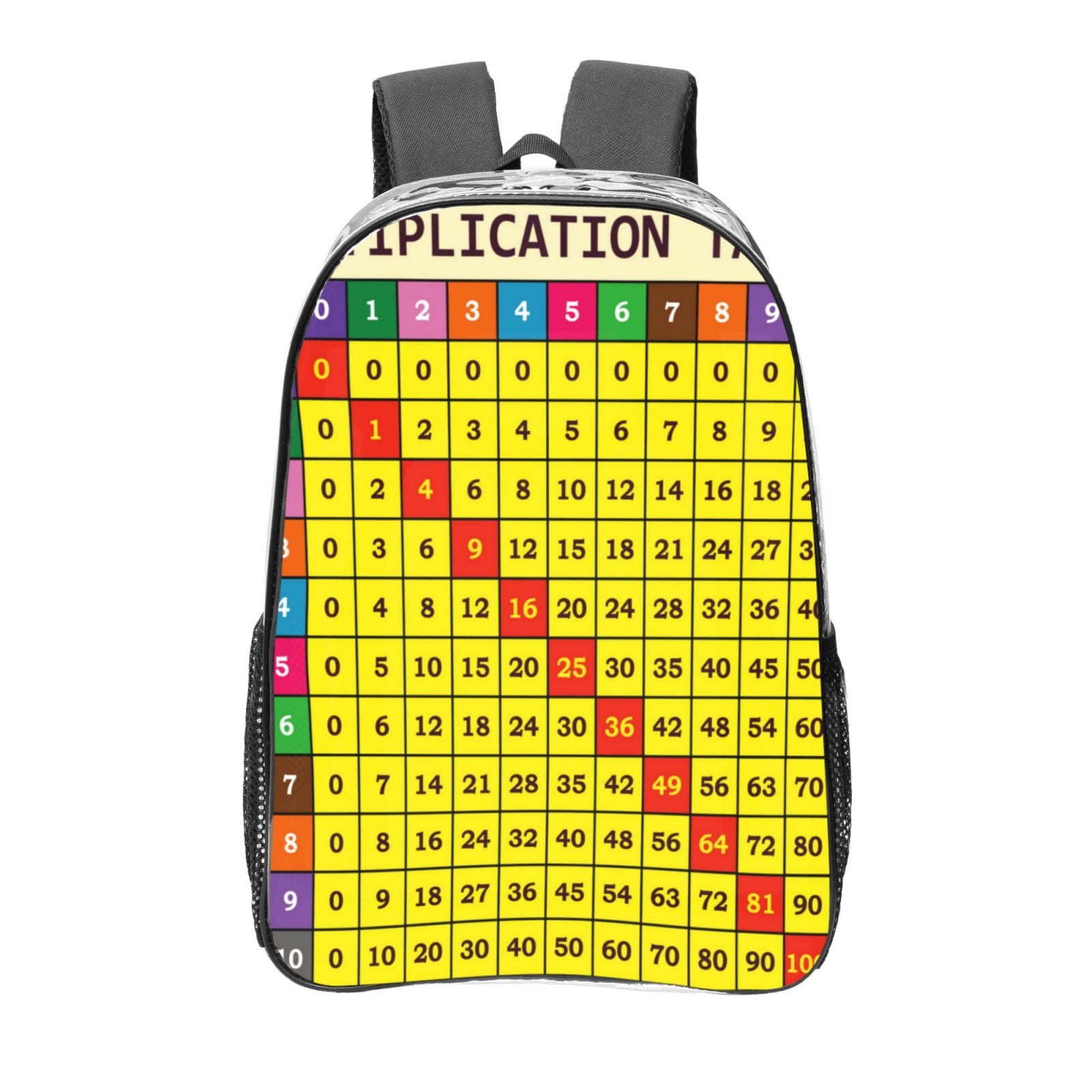 Gaeub Multiplication Table2 Print Clear Backpack ,Clear Transparent ...
