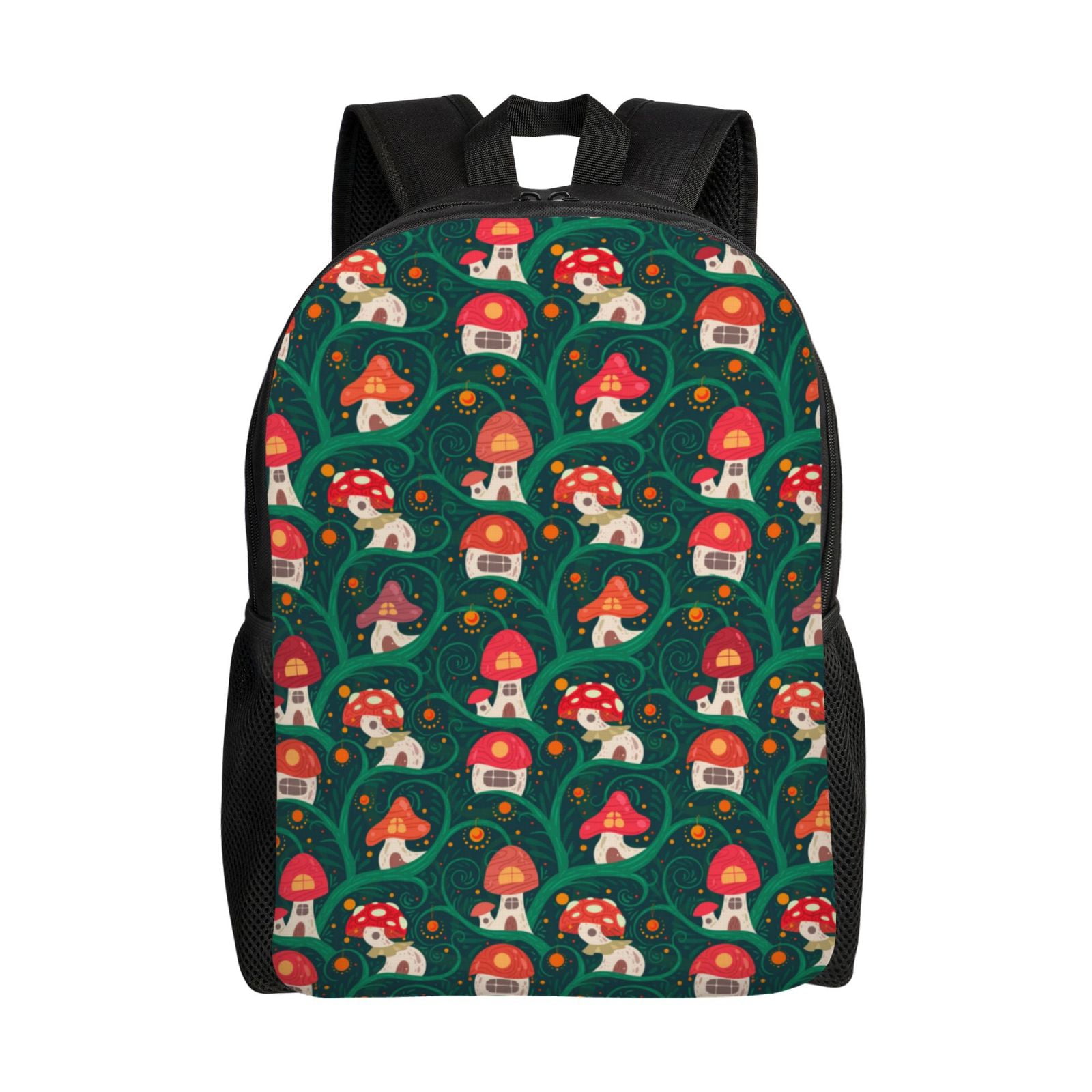 Gaeub Mushroom House Print Unisex Backpacks, College Bookbag,Daypack ...