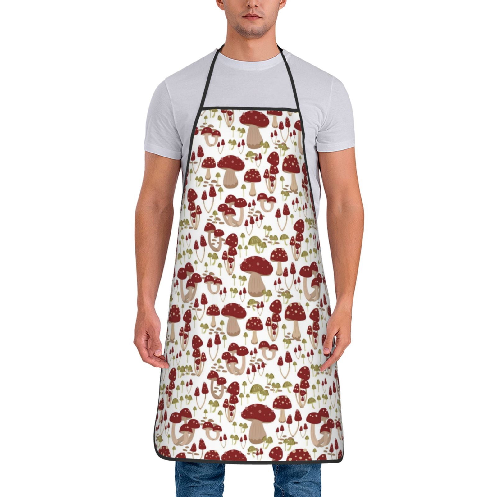 Gaeub Mushroom Print Apron for Men and Women,Waterproof Apron for ...