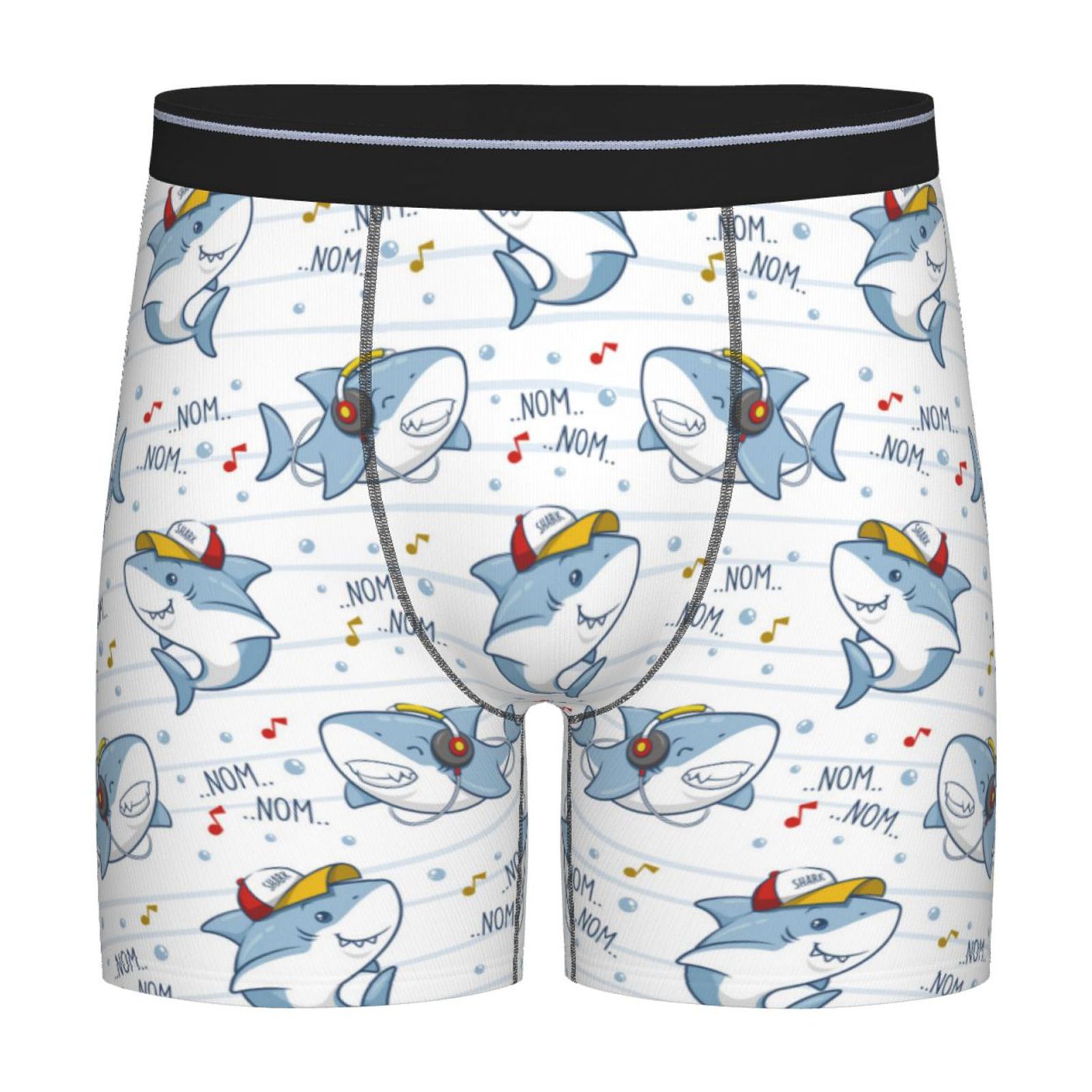 Gaeub Music Shark Print Men’s Underwear Boxer Briefs,Men's Tag-Free ...