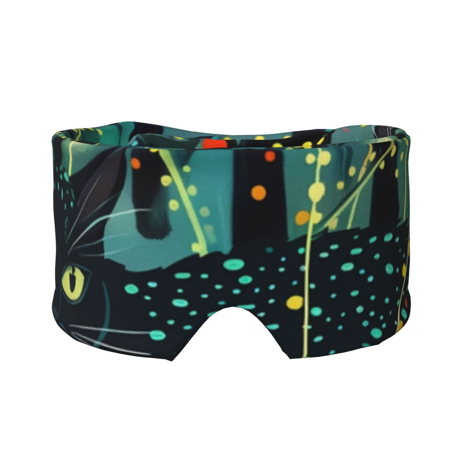 Gaeub Mystical Black Cat Fireflies Printed Sleep Mask for Men Women,Eye ...