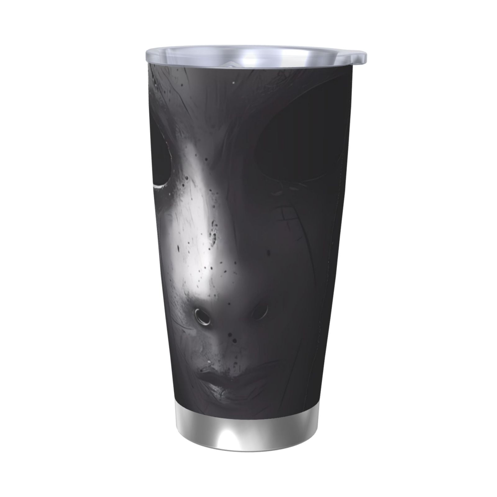 Gaeub Mystical Masked Figure Monochrome Print 20-Ounce Stainless Steel ...