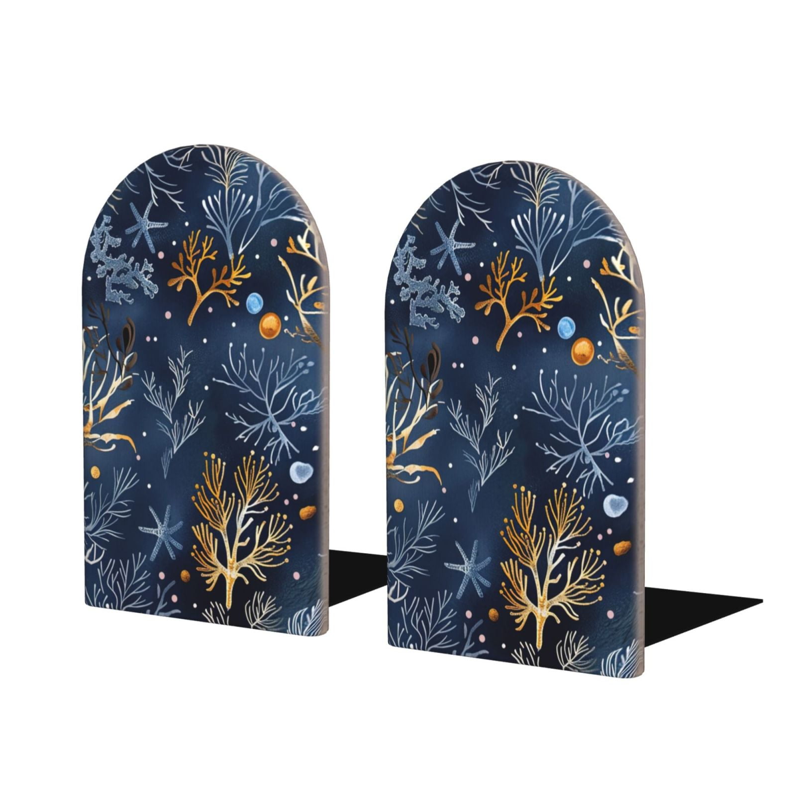 Gaeub Mystical Underwater Coral Scene Wood Bookends, Non-Slip Bookends ...
